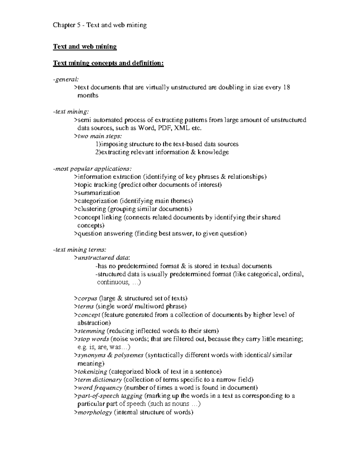 Chapter 5 - Text and Web Mining - Text and web mining Text mining ...