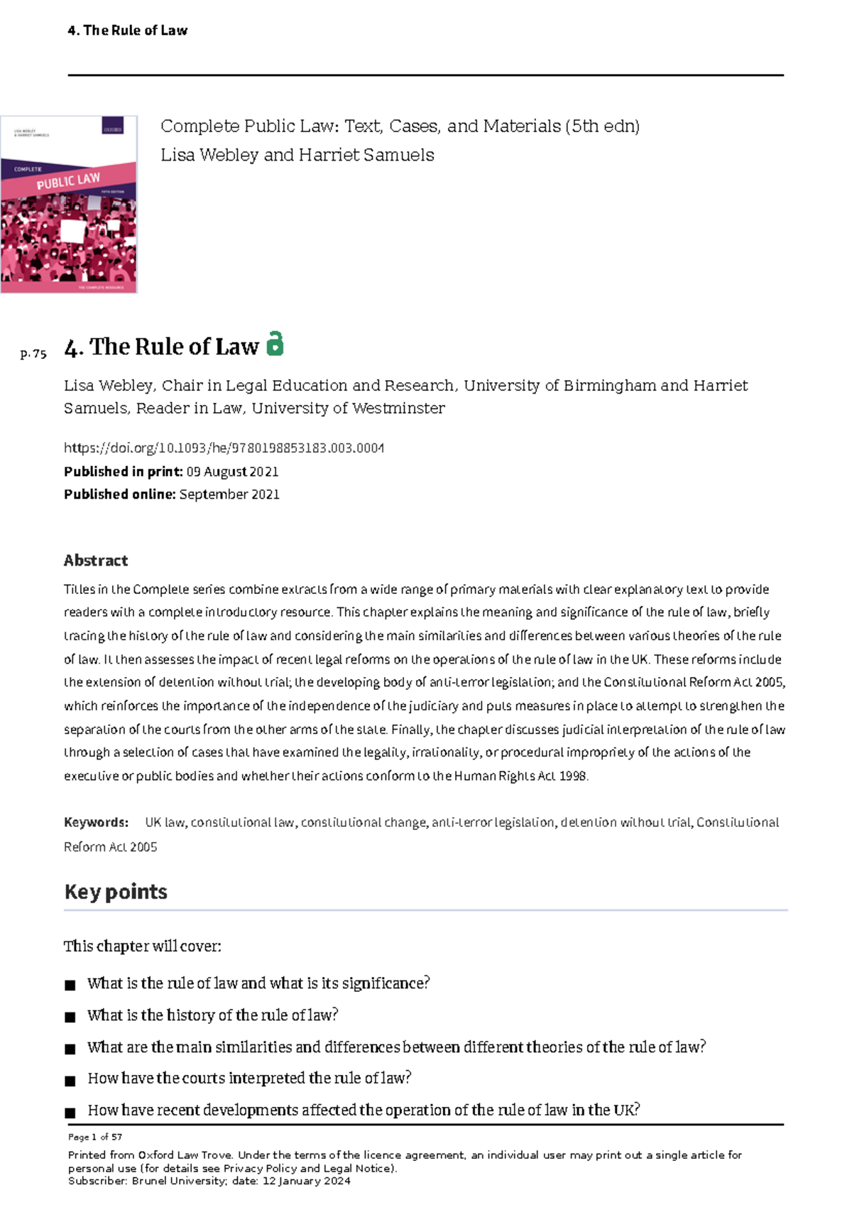 Chapter 4 - Rule of Law - Textbook material - Page 1 of 57 Printed from ...