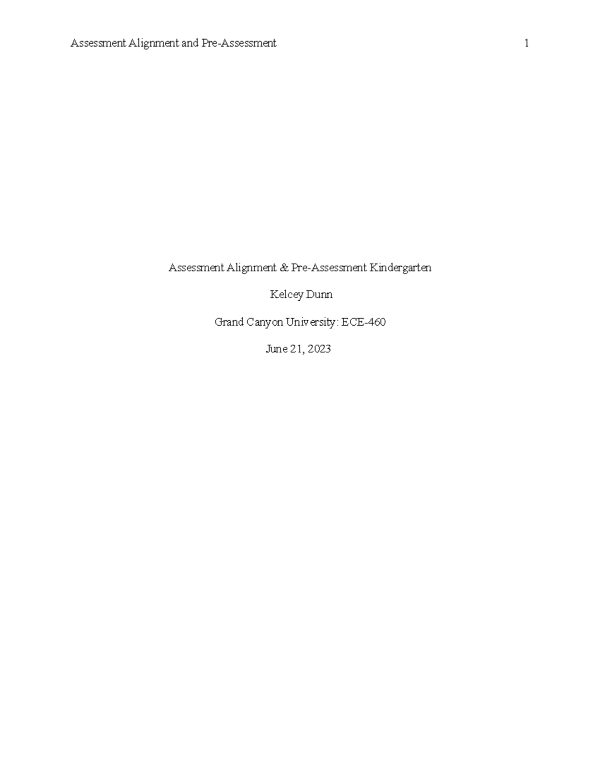 Pre Assessment - work - Assessment Alignment and Pre-Assessment ...
