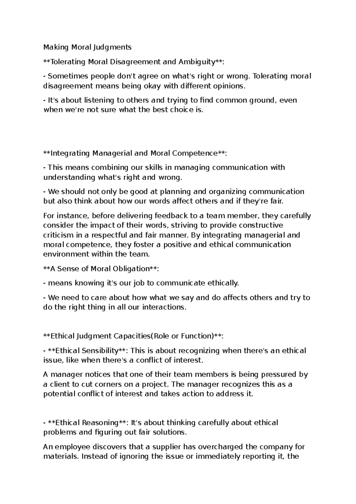 Making Moral Judgments - Making Moral Judgments Tolerating Moral ...