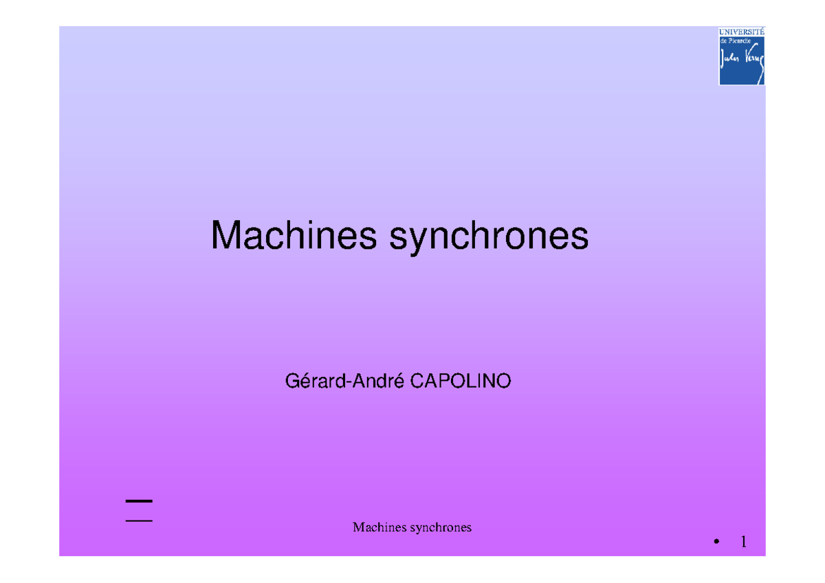 Et ch7-msync - zusammenfassung - Machines synchrones Gérard-André ...