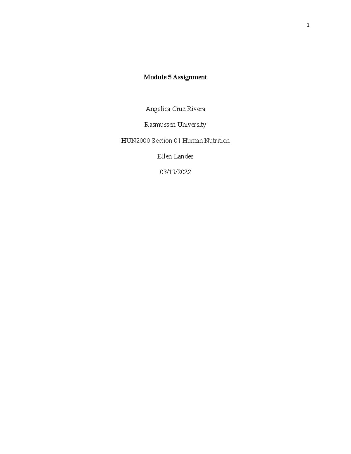 ACruz Rivera Module 5Assignment 03072022 - Module 5 Assignment Angelica ...