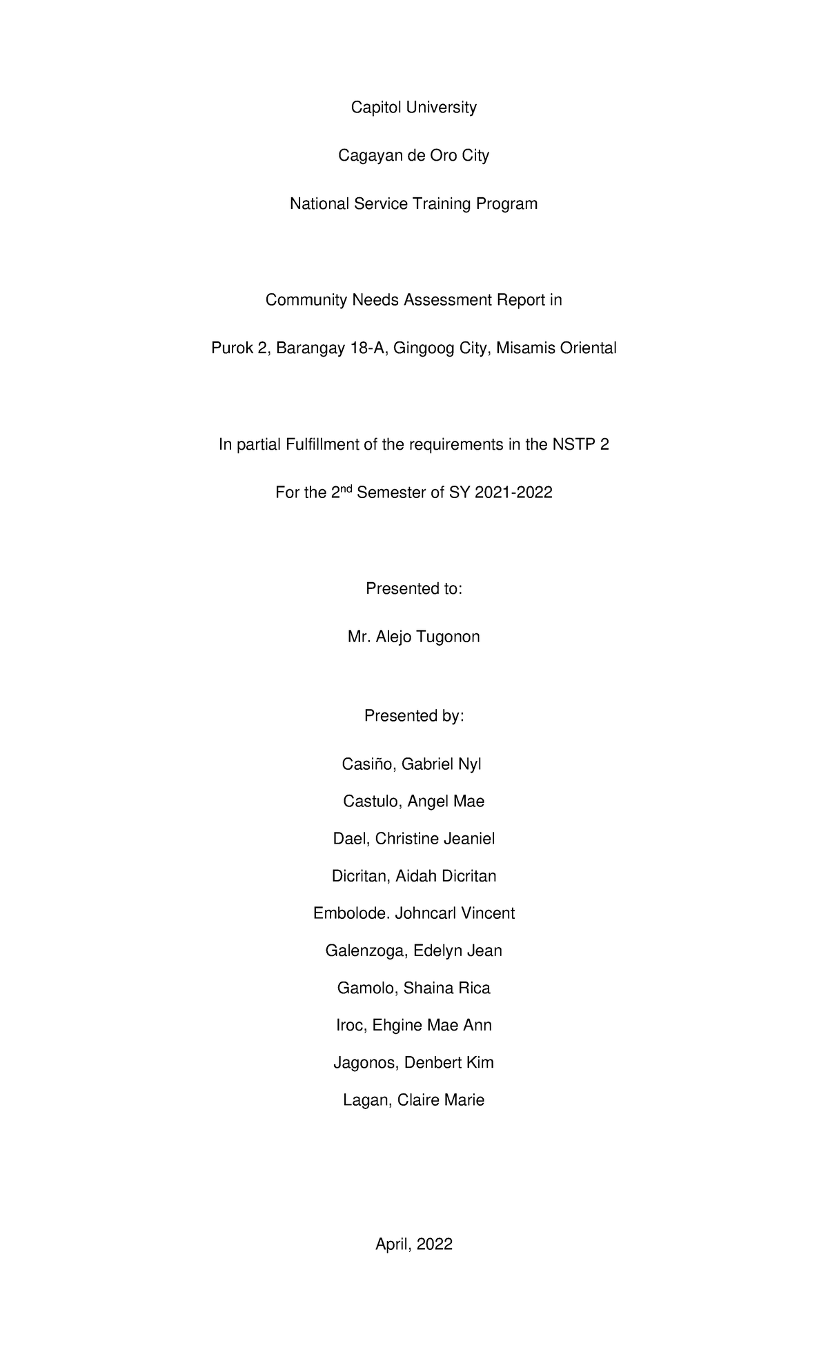 NAS Paper Group 2 Guide notes for beginners - Capitol University ...