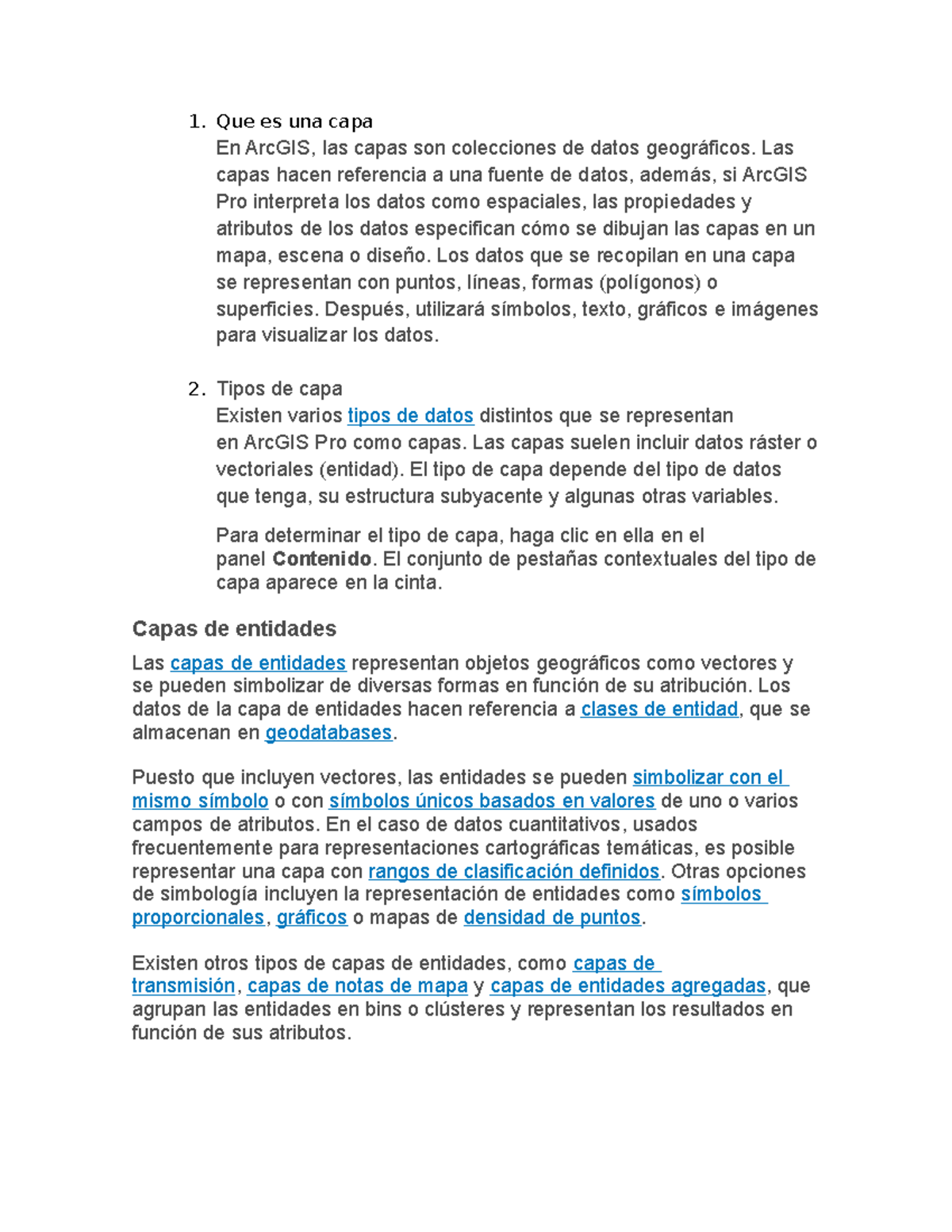 Capas - Tipos de capa - 1. Que es una capa En ArcGIS, las capas son ...