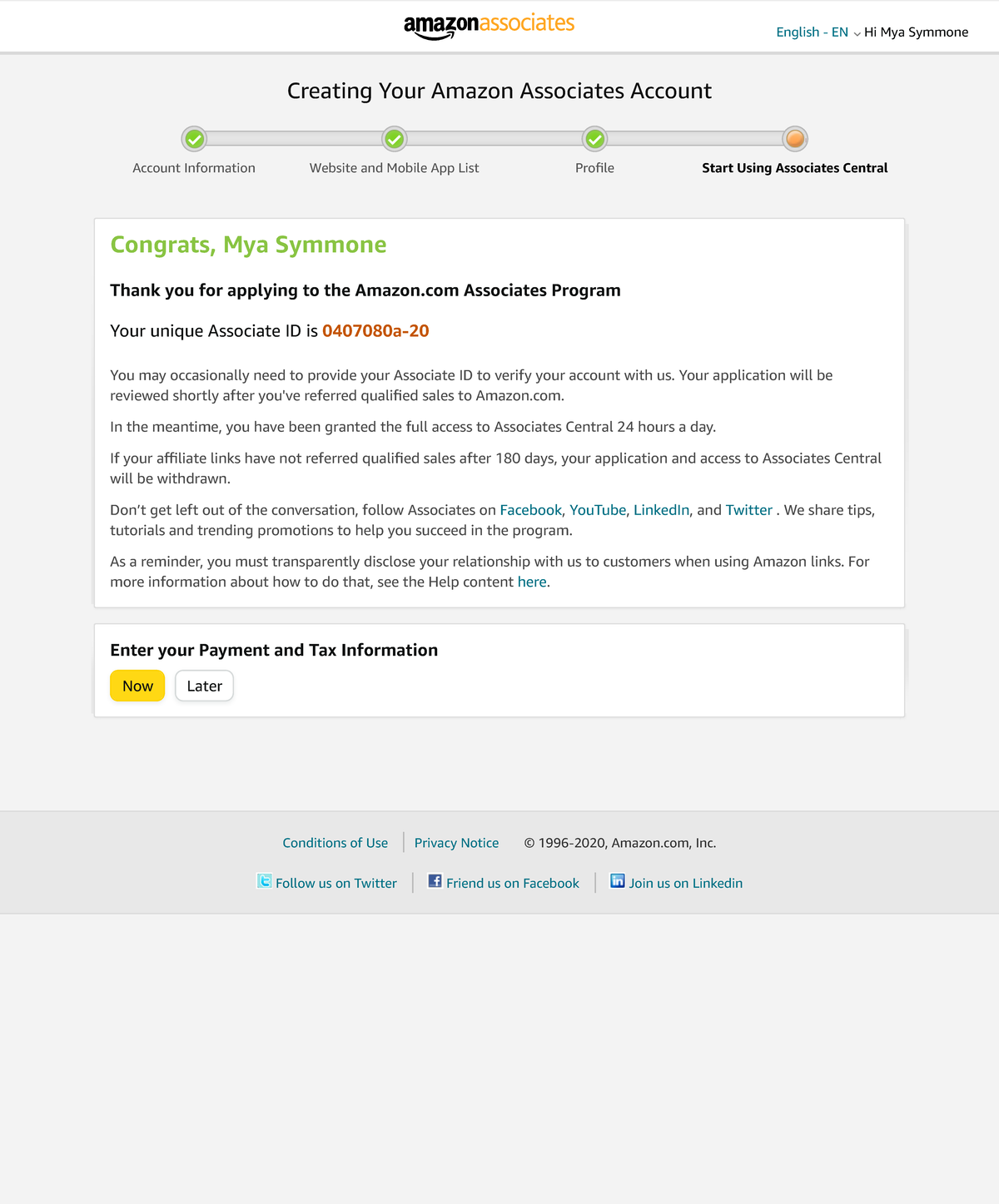 Amazon.com Associates Central - Sign-up - Creating Your Amazon ...