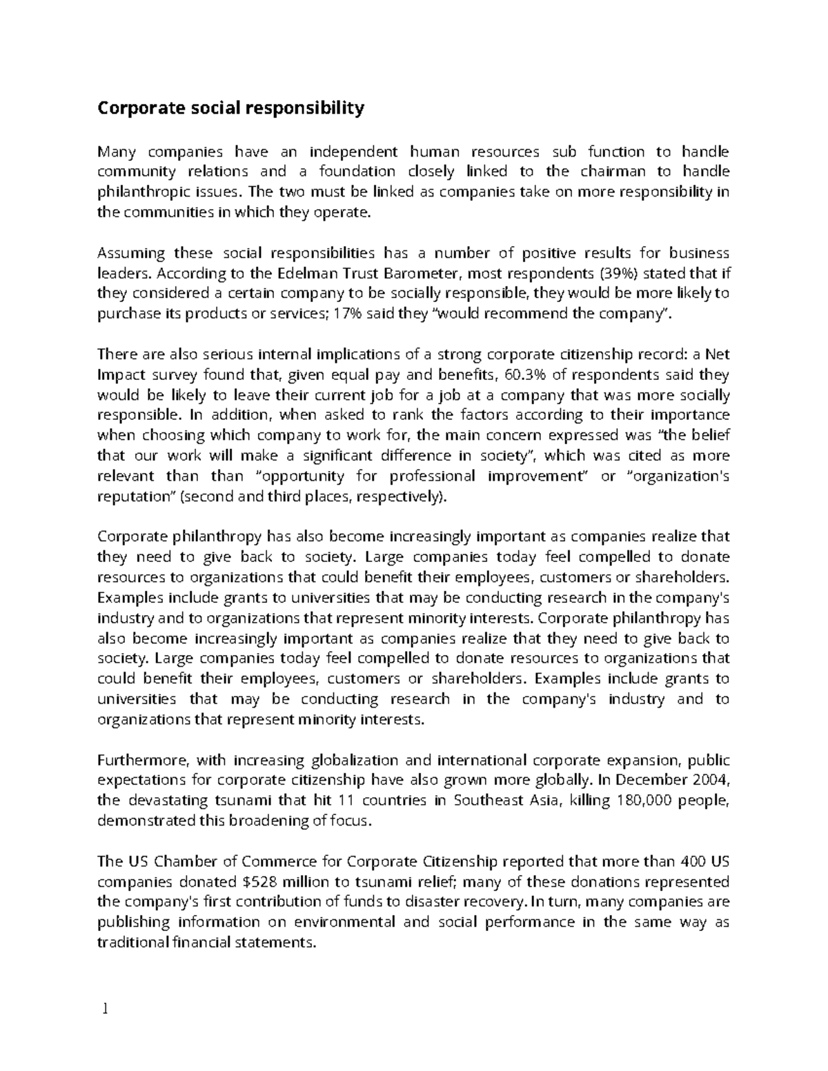 Corporate social responsibility in communication. - Corporate social ...