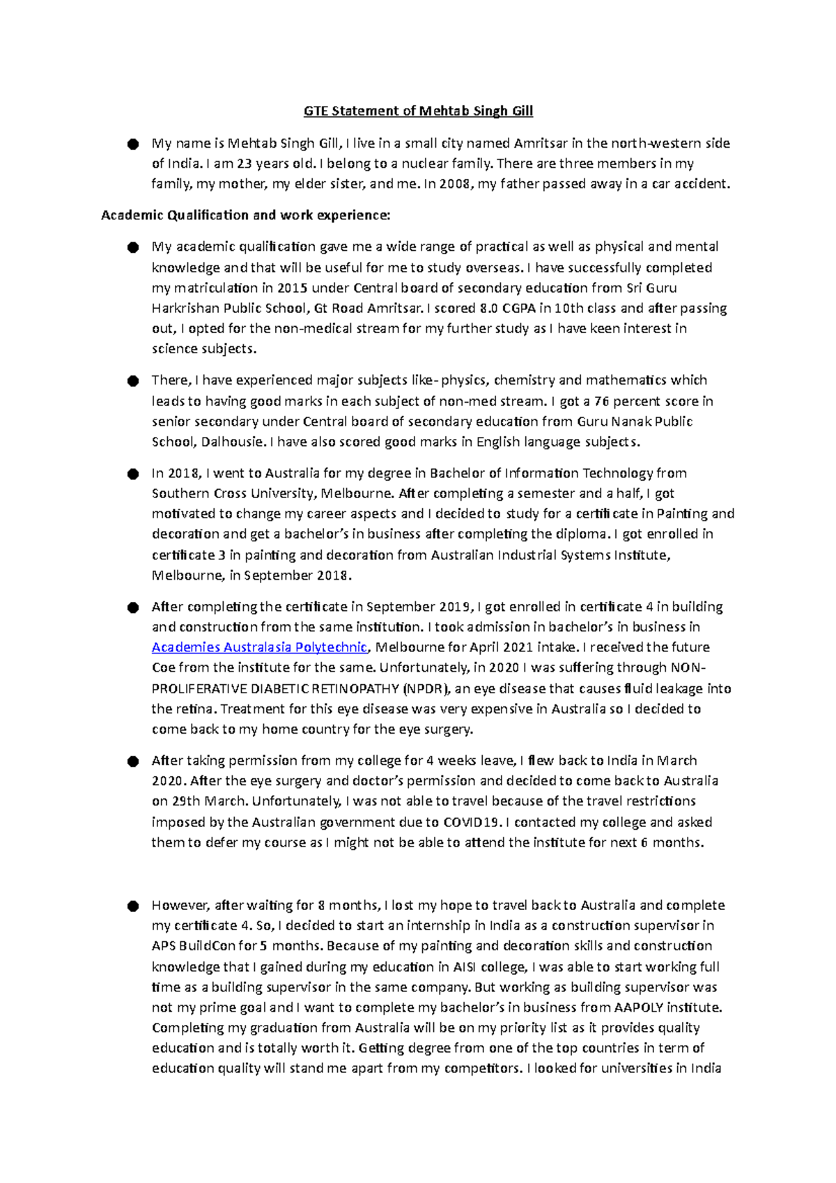 PA GTE Statement - Lecture notes 7 PA GTE Statement - Lecture notes 7 ...