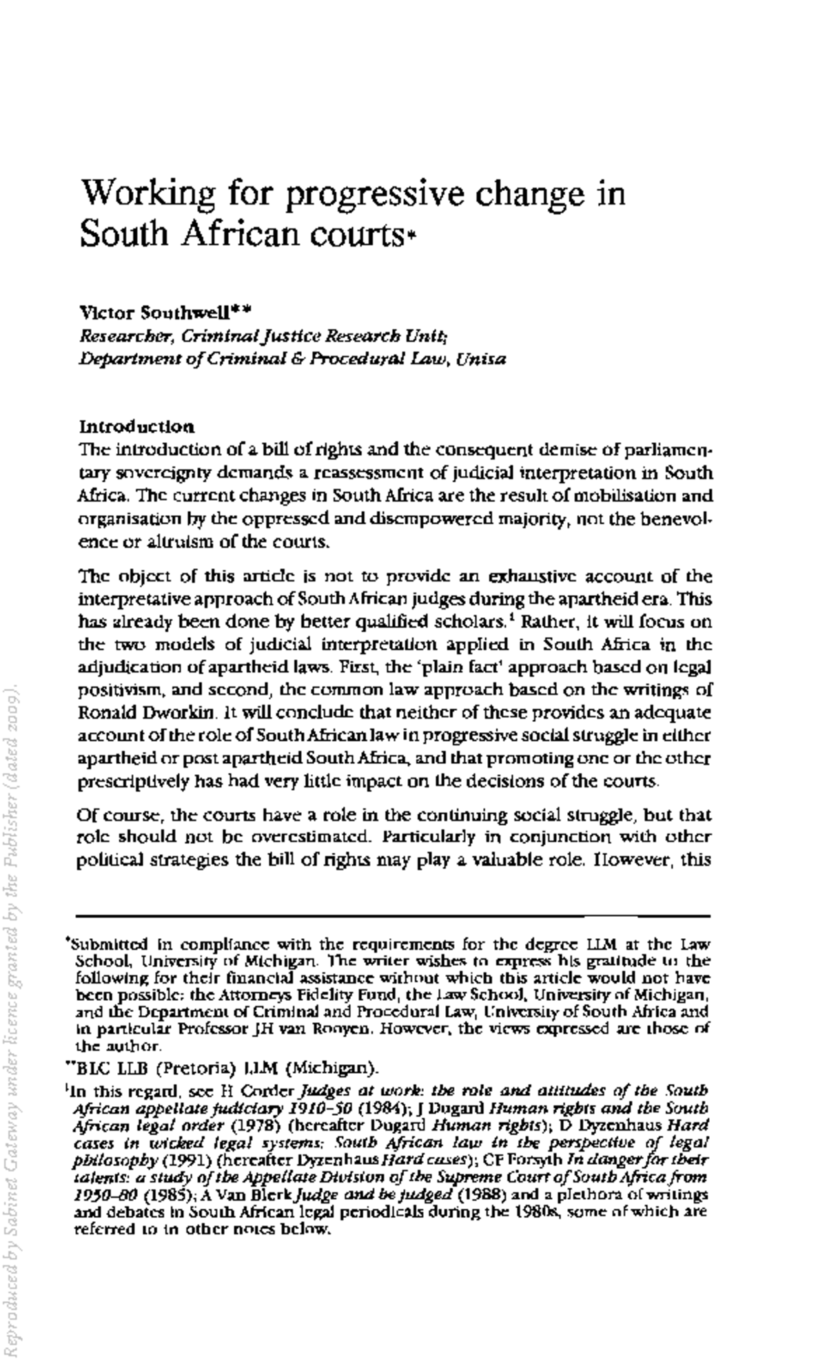 Southwell Working for progressive change - Working for progressive ...