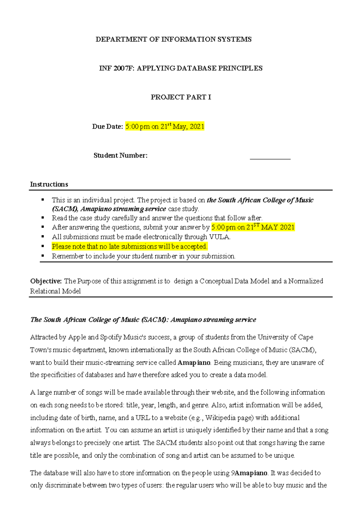 INF2007 F Poject Part I - final project - DEPARTMENT OF INFORMATION ...