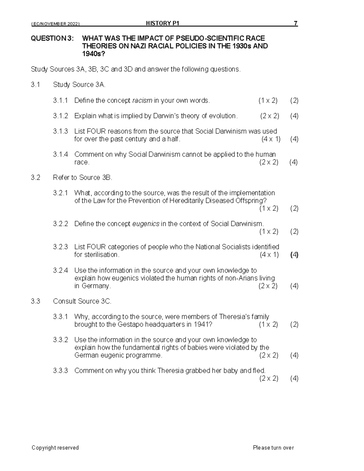 Source Based Questions - (EC/NOVEMBER 2022) HISTORY P1 7 QUESTION 3: WHAT WAS THE IMPACT OF ...