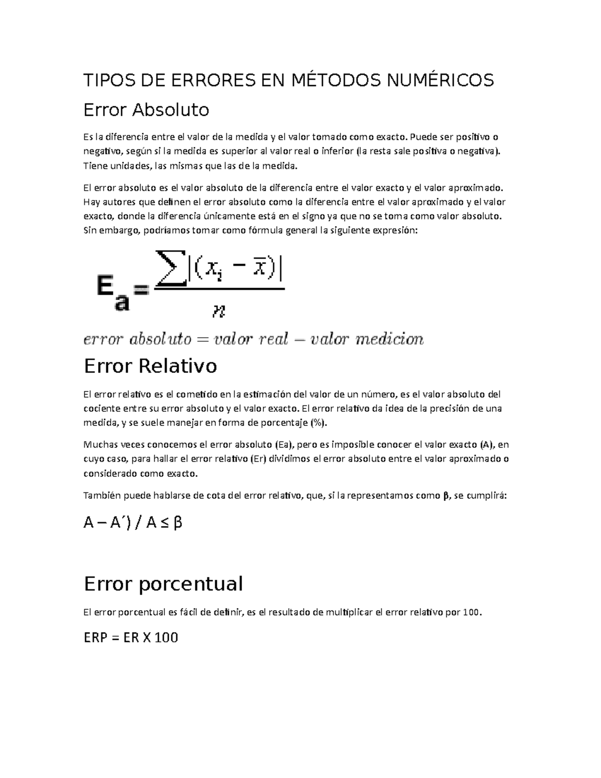 Tipos DE Errores EN Métodos Numéricos - TIPOS DE ERRORES EN MÉTODOS ...