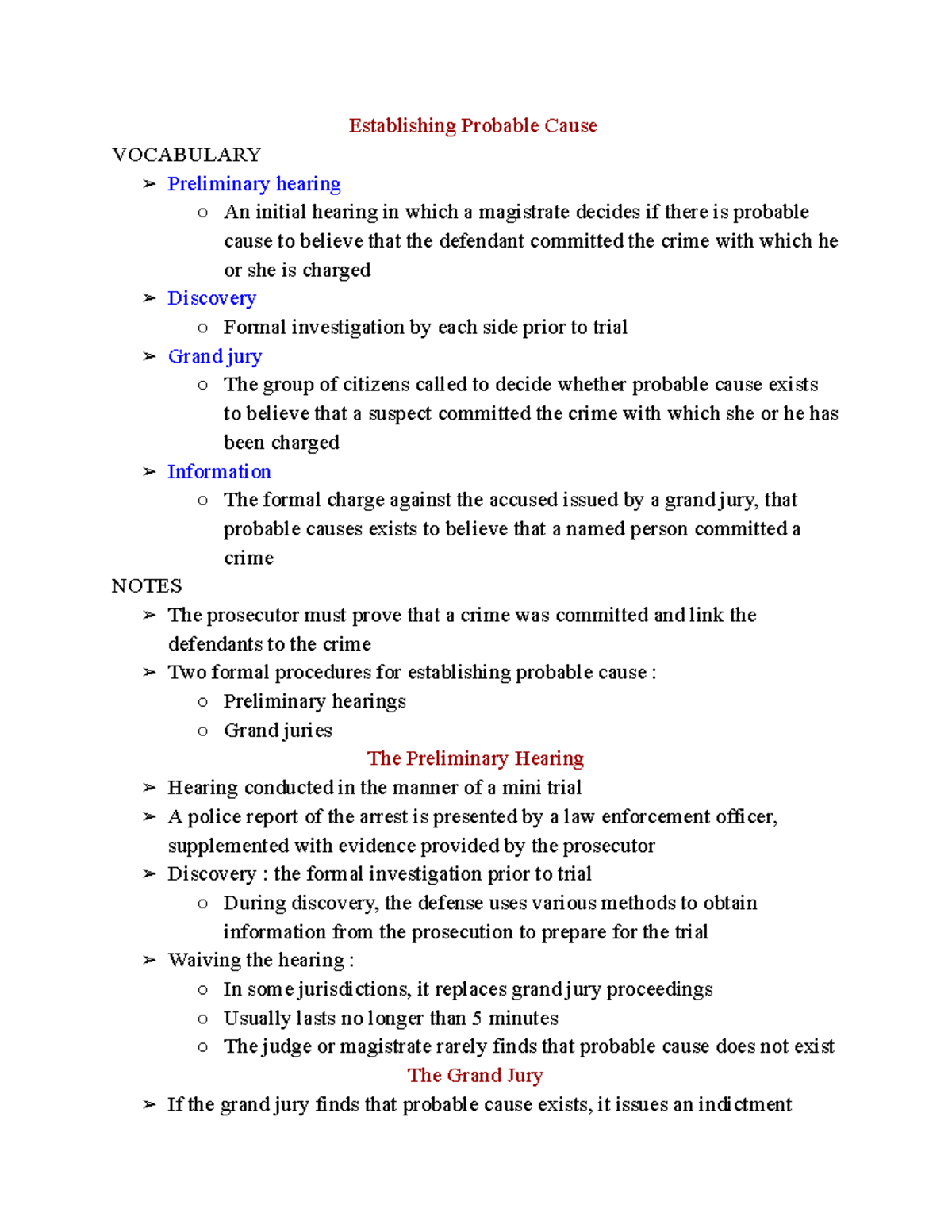 Establishing probable cause chapter 8 - Establishing Probable Cause ...