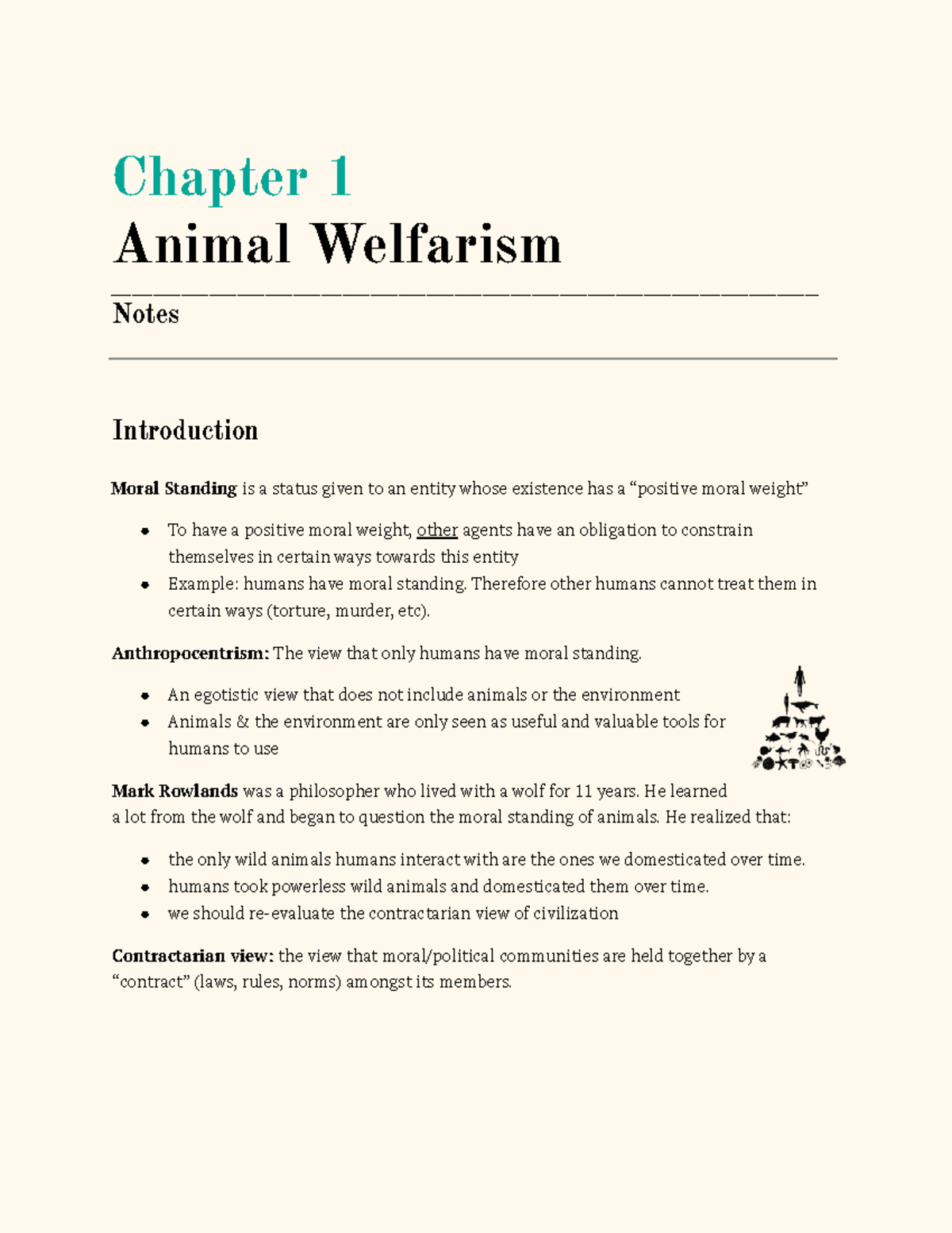 Chapter 1 Animal Welfarism - Chapter 1 Animal Welfarism - Studocu