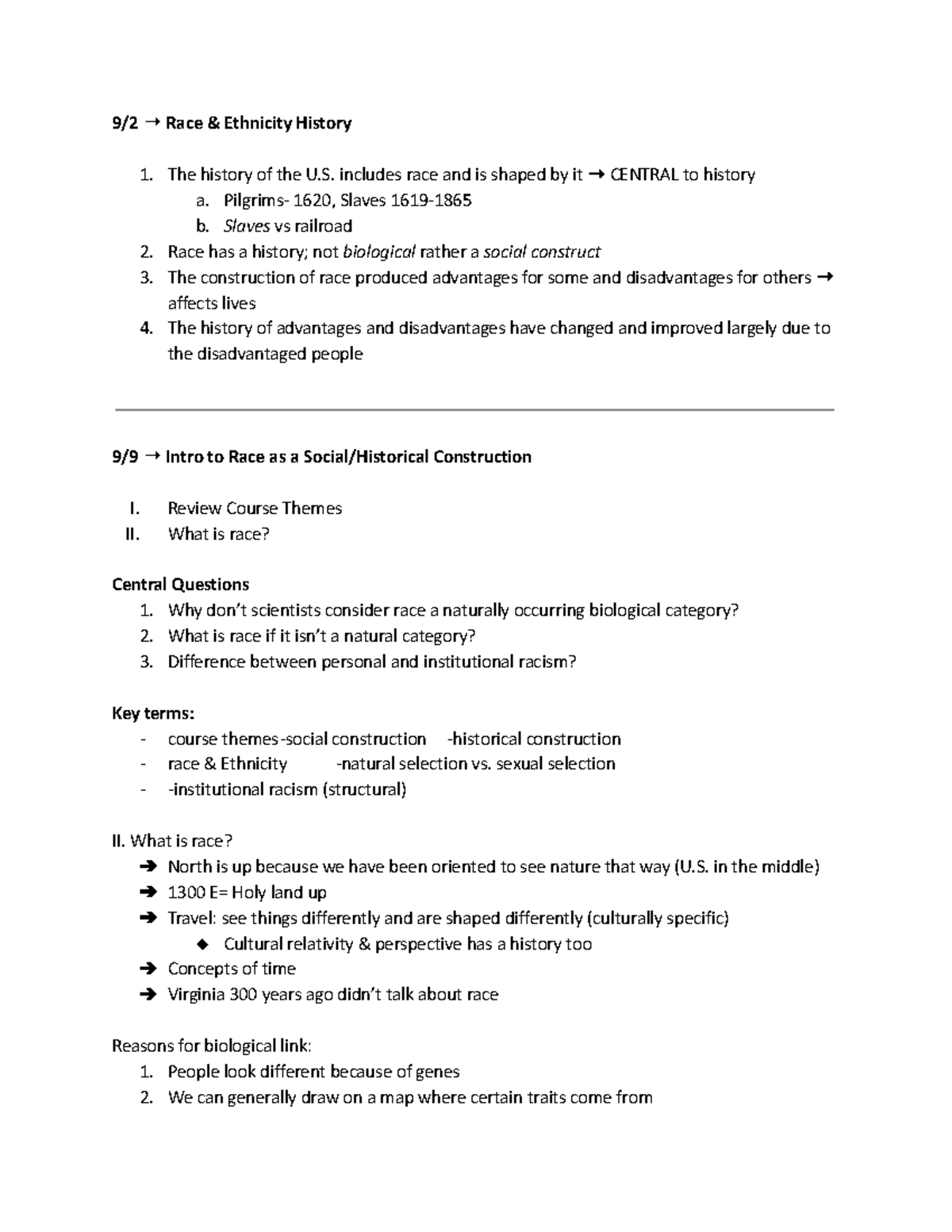 Race & Ethnicity History In-Class Notes - Ê/Ã → Race ² Ethnicity ...