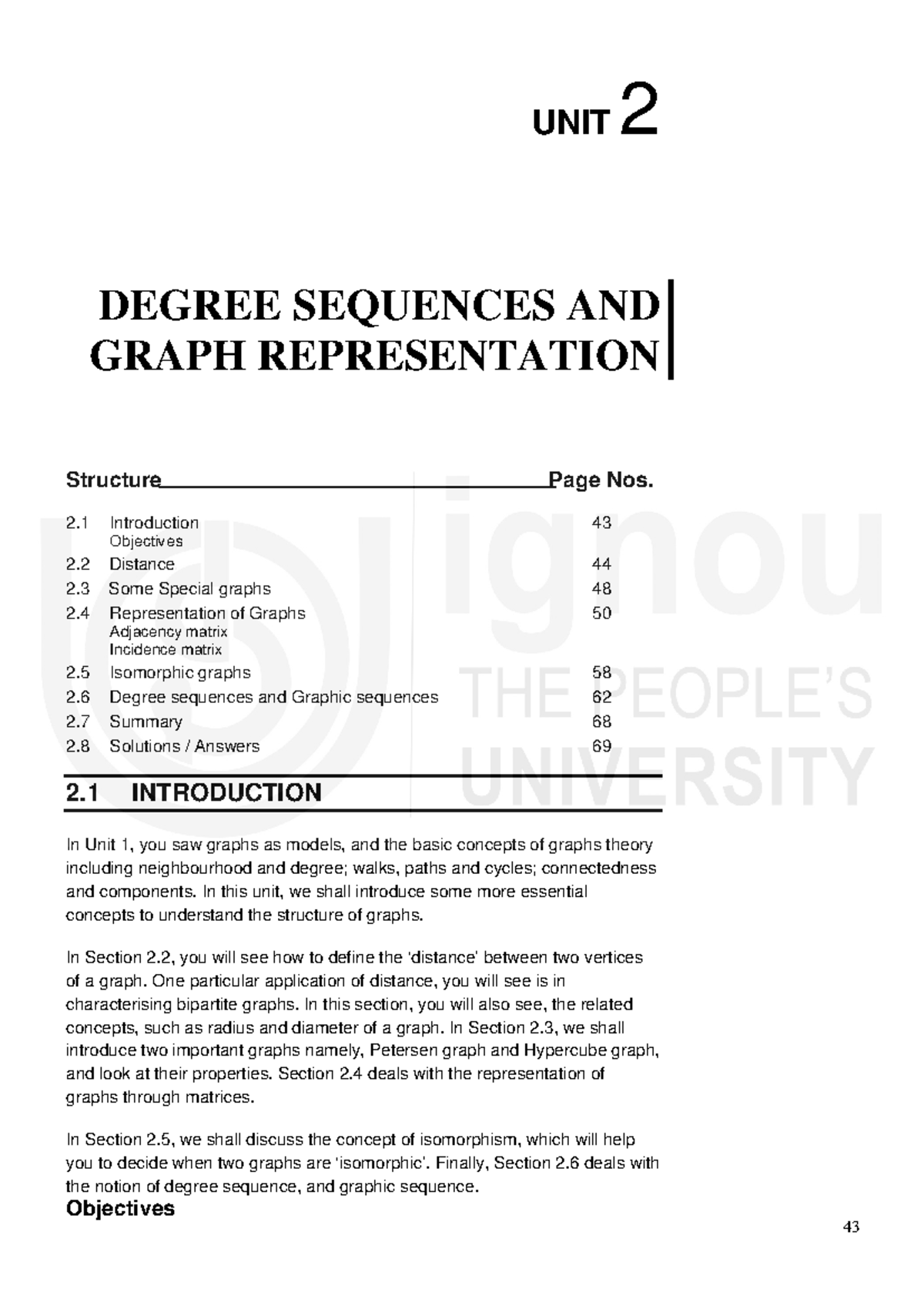 Unit-2 Degree Sequences and Graph Representation - Unit 2 Degree Sequences and Graph ...