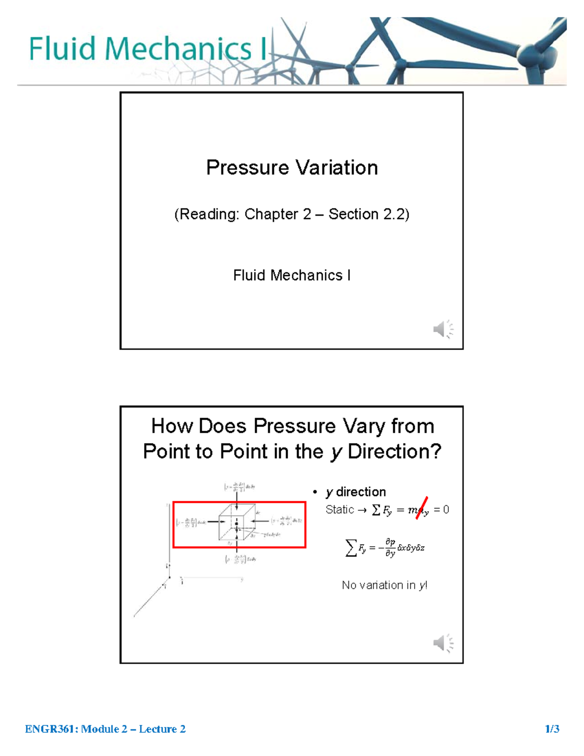 Lecture 2 2 - Fluid Mechanics I Module 2 - ENGR361: Module 2 – Lecture ...