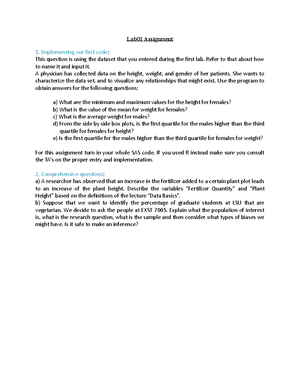 Jump Assignment 1 - 04/02/ IE IE 4362 JMP Assignment 1 Due on Moodle by due date in course ...