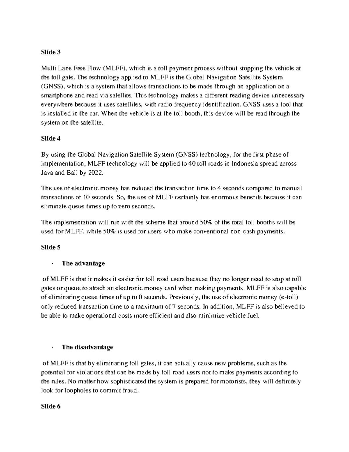 Berbicara dengan bahasa inggris - Slide 3 Multi Lane Free Flow (MLFF ...