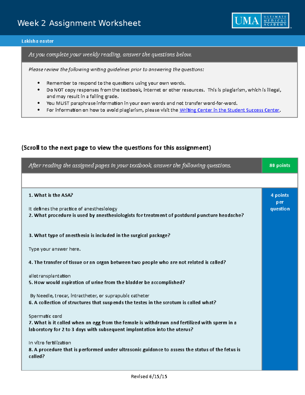 ME2410 wk02 assign v02.docx d - Week 2 Assignment Worksheet Lakisha ...
