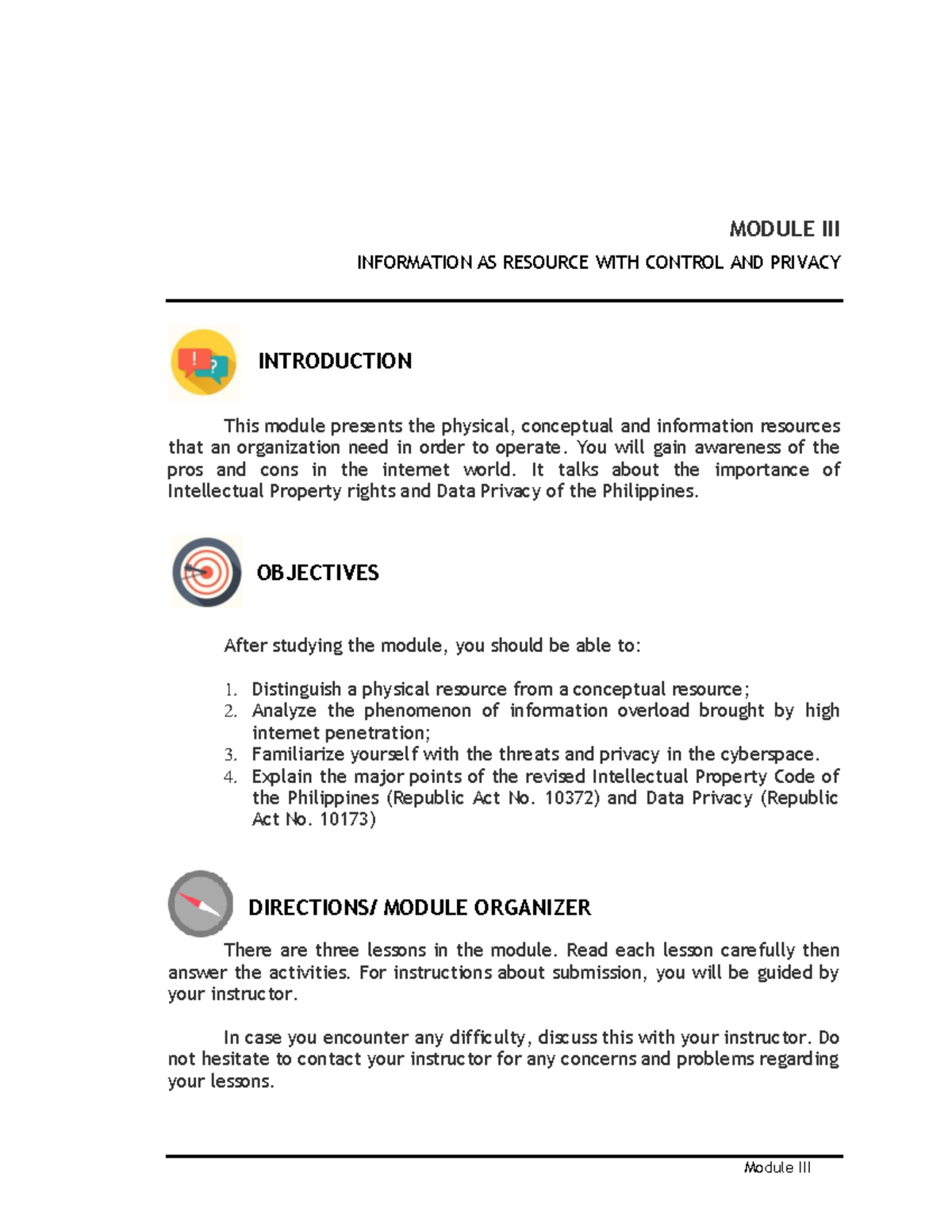Lesson 7 Information as Resource and Commodity - Module III MODULE III ...