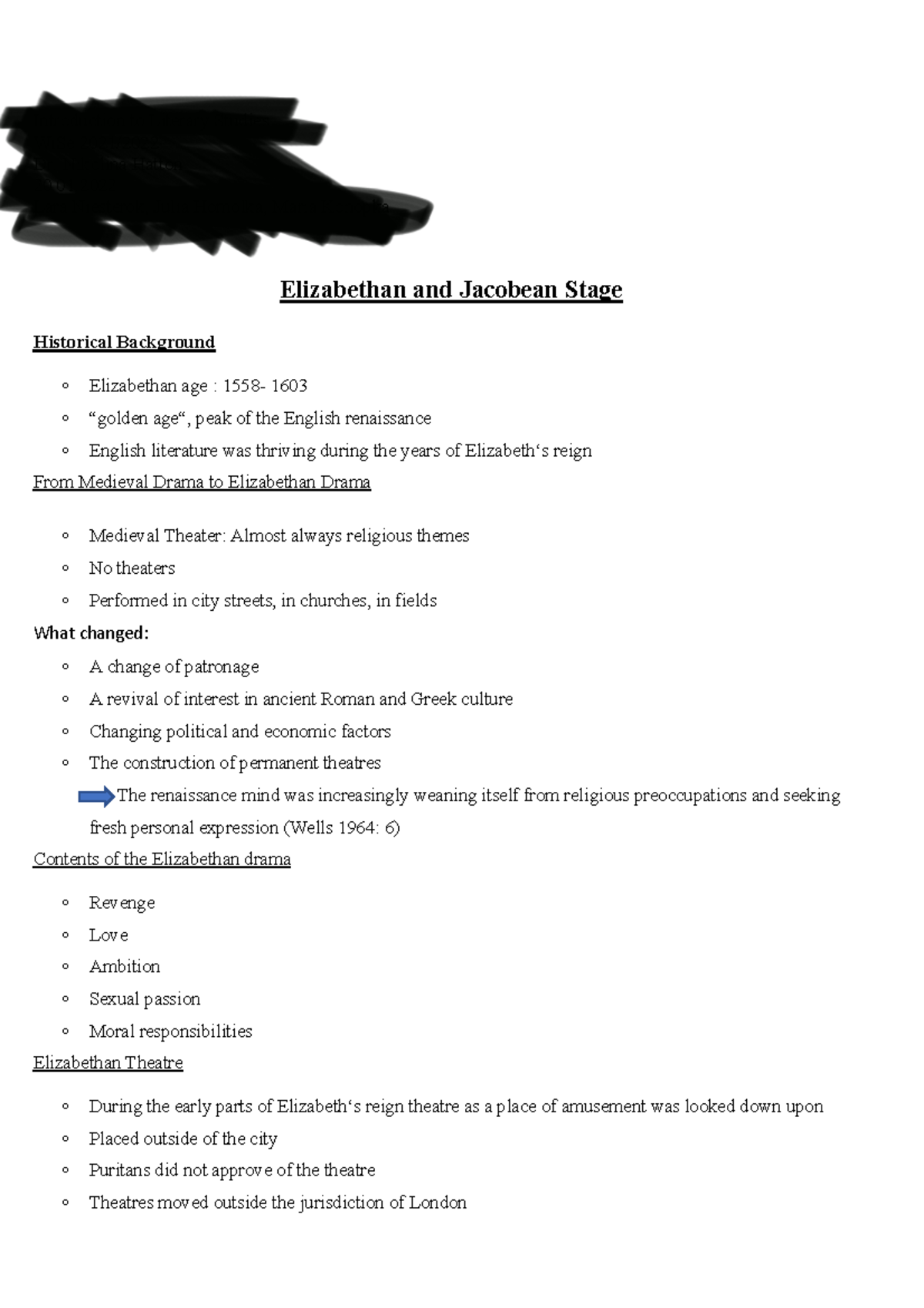 Elizabethan Jacobean Stage 20 - Introduction to Literary Studies WiSe ...