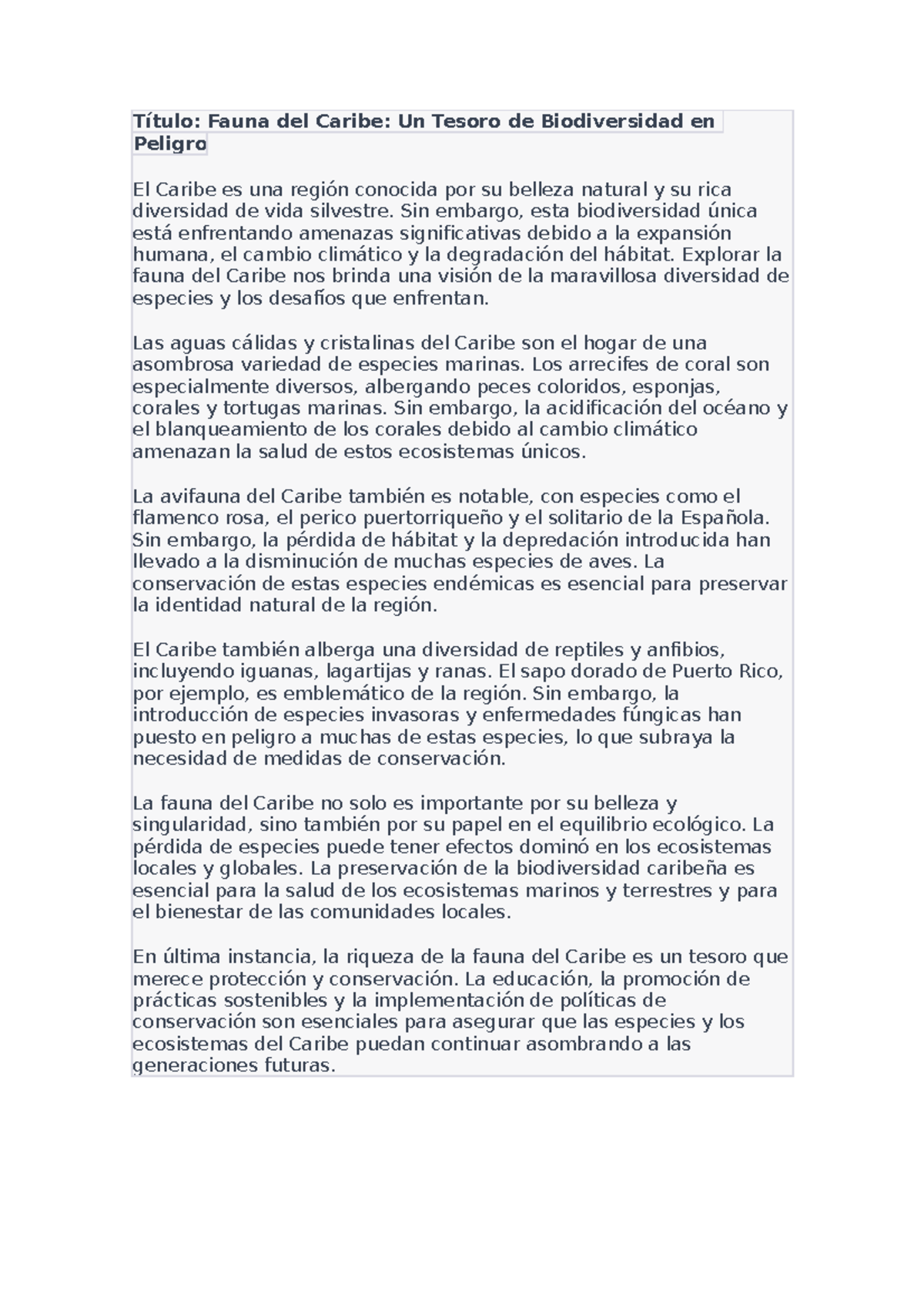 Fauna DEL Caribe - Título: Fauna del Caribe: Un Tesoro de Biodiversidad ...