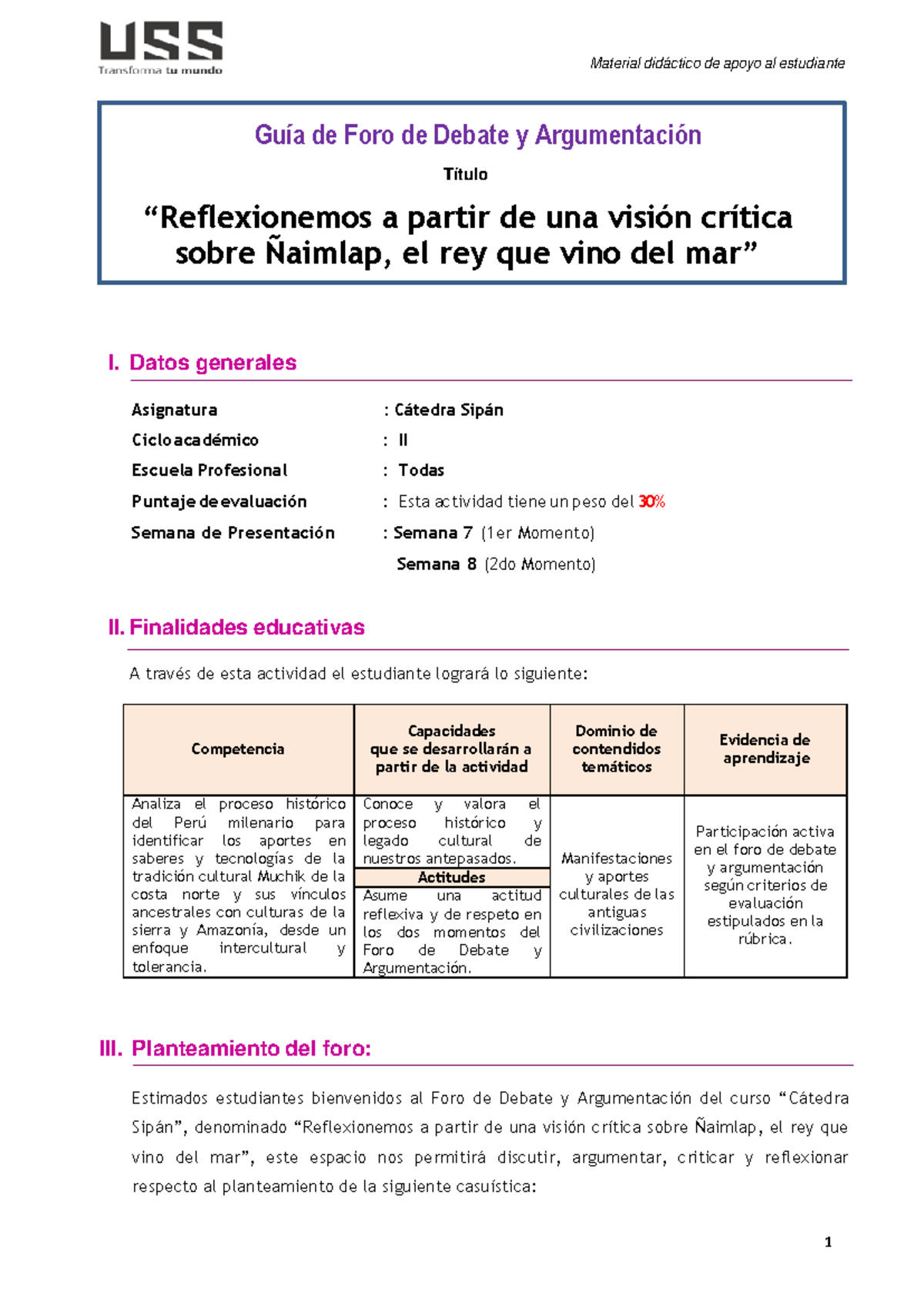 Guía Foro de Debate - dwadawd - Guía de Foro de Debate y Argumentación ...