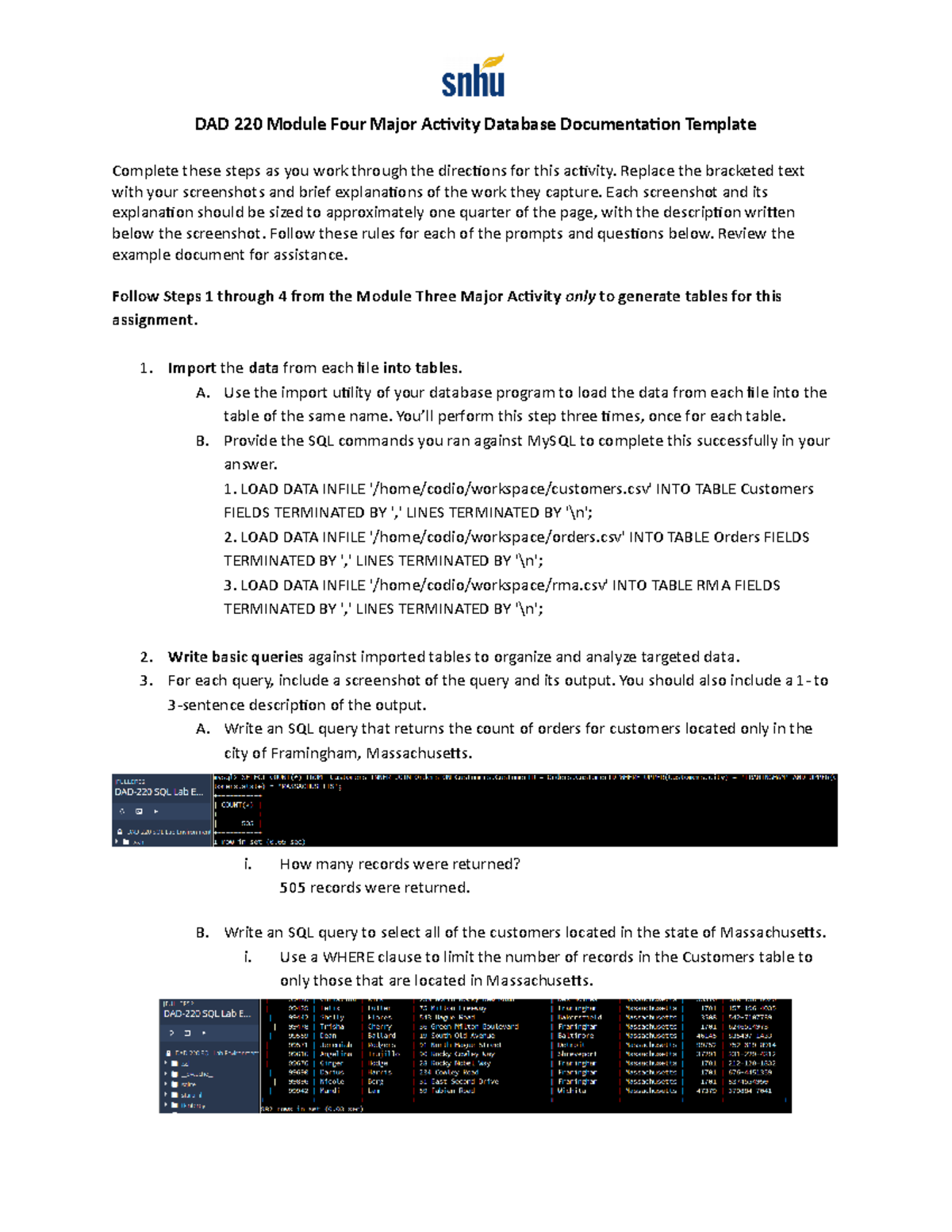Fuller Module 4 Major Activity - DAD 220 Module Four Major Activity ...