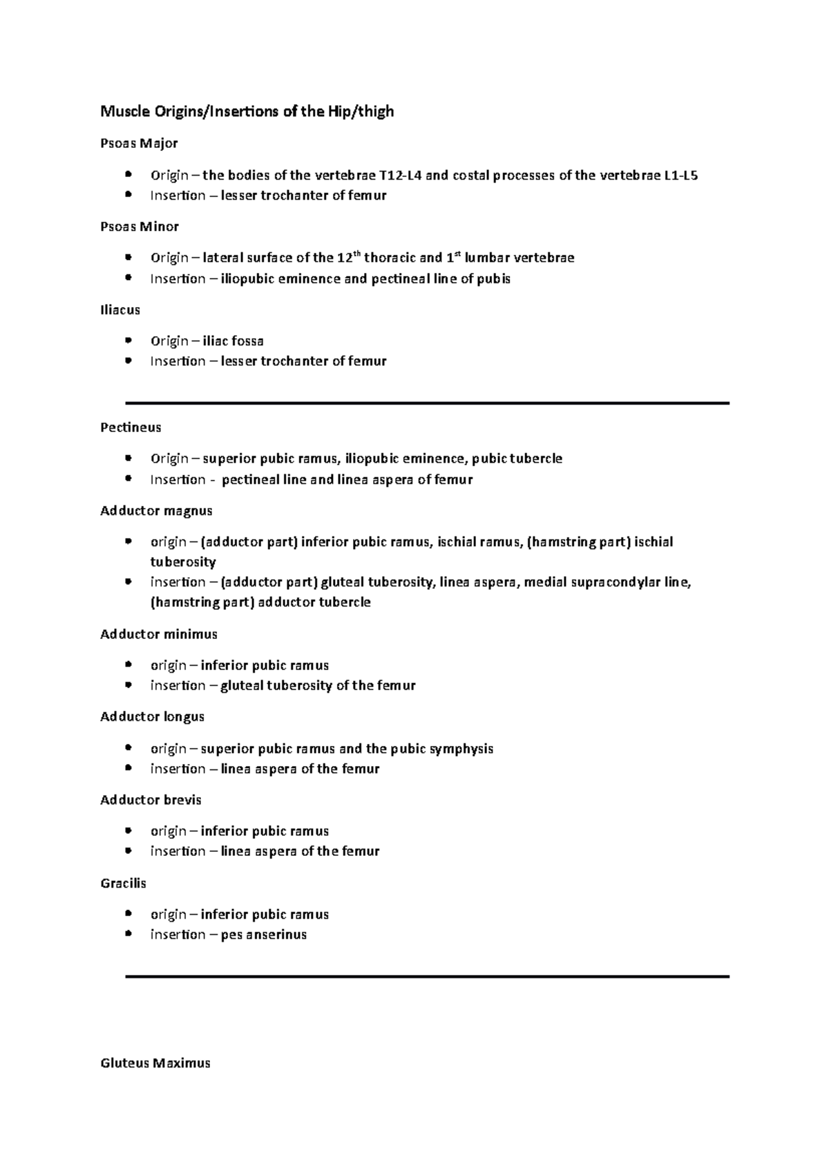Muscle Origins - Notes on the hip joint for first year anatomy - Muscle ...