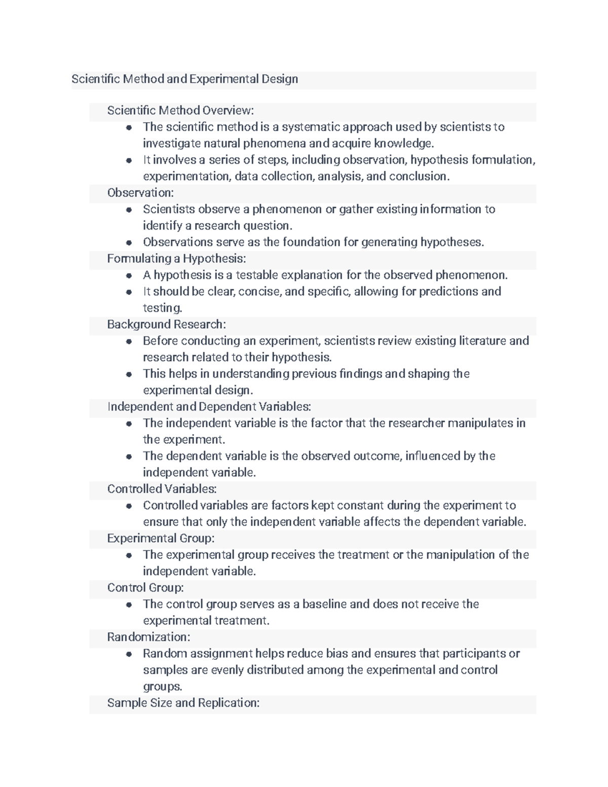 Scientific method and experimental design - BISC207 - UD - Studocu