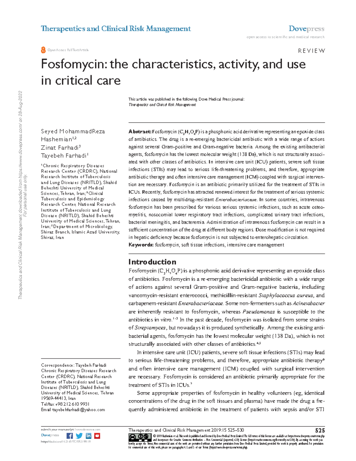 Fosfomycin the characteristics activity and use in critical 11oyexinxm ...