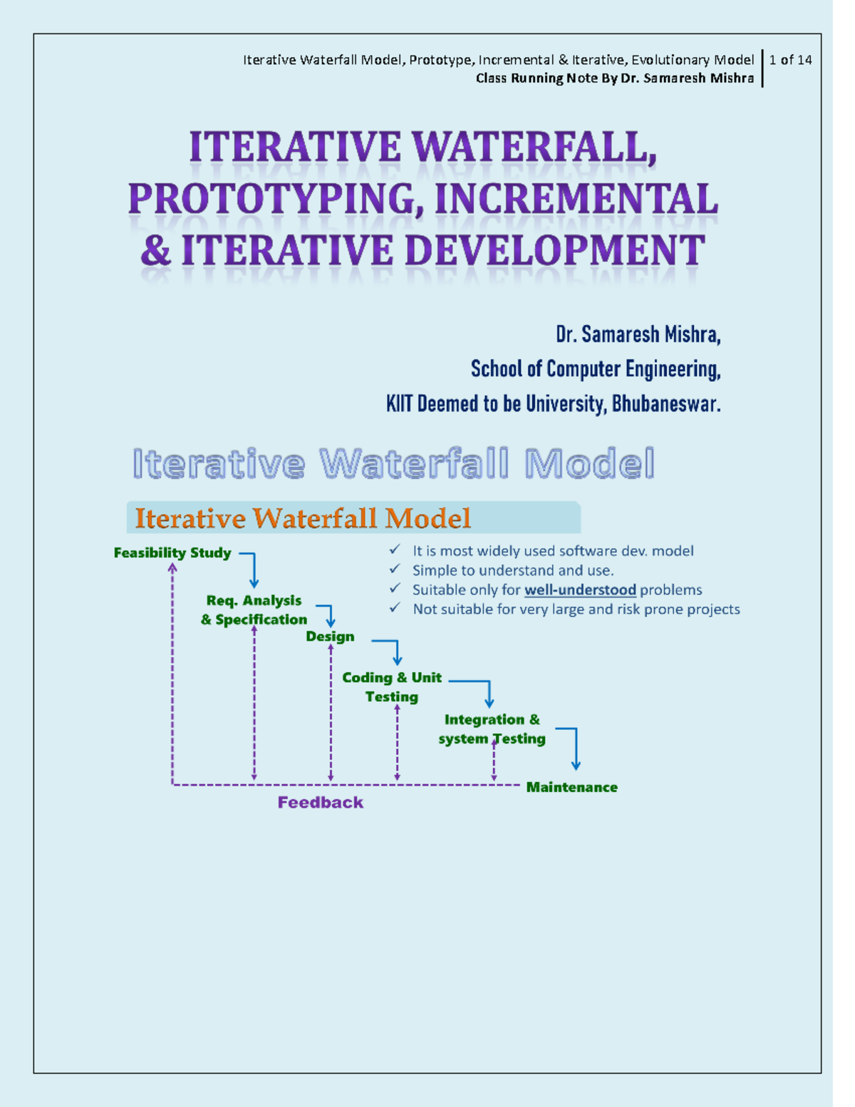 1.3 IWM Prototype Incremantal & Iterative - Software Engineering - Studocu