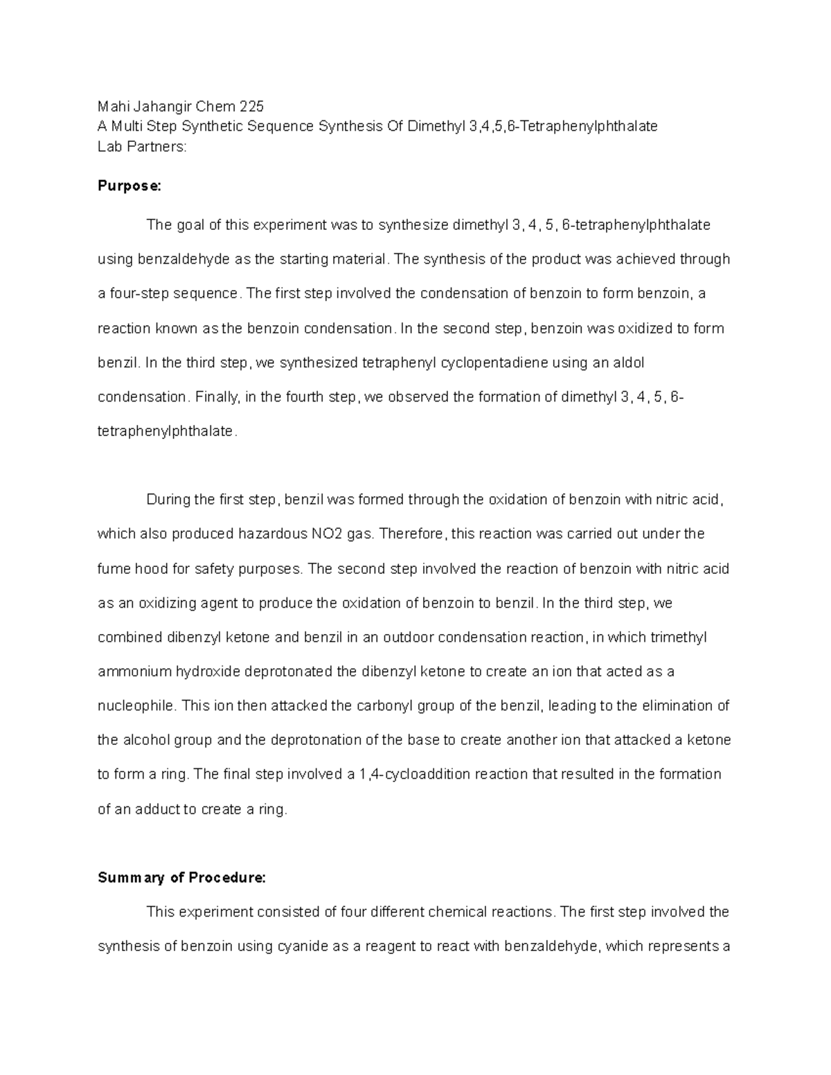 3 A Multi Step Synthetic Sequence Synthesis Of Dimethyl 3,4,5,6 ...