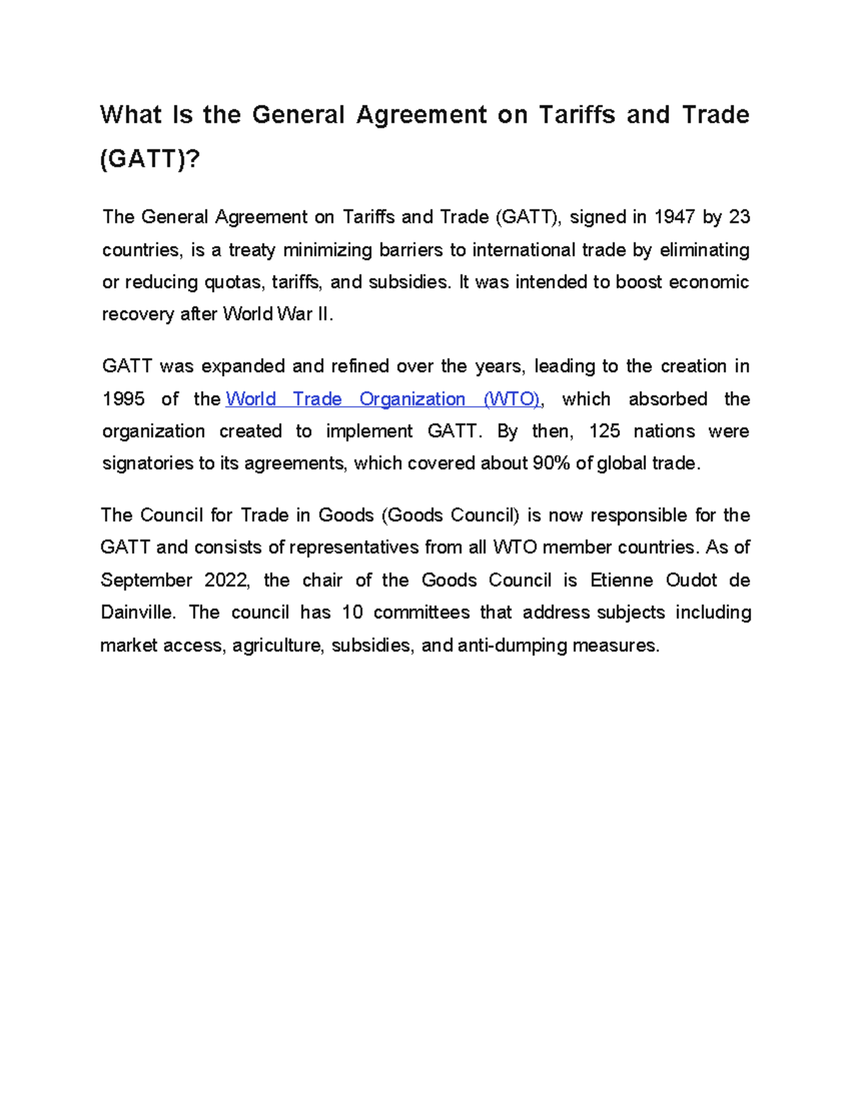 GATT rounds and history - What Is the General Agreement on Tariffs and ...