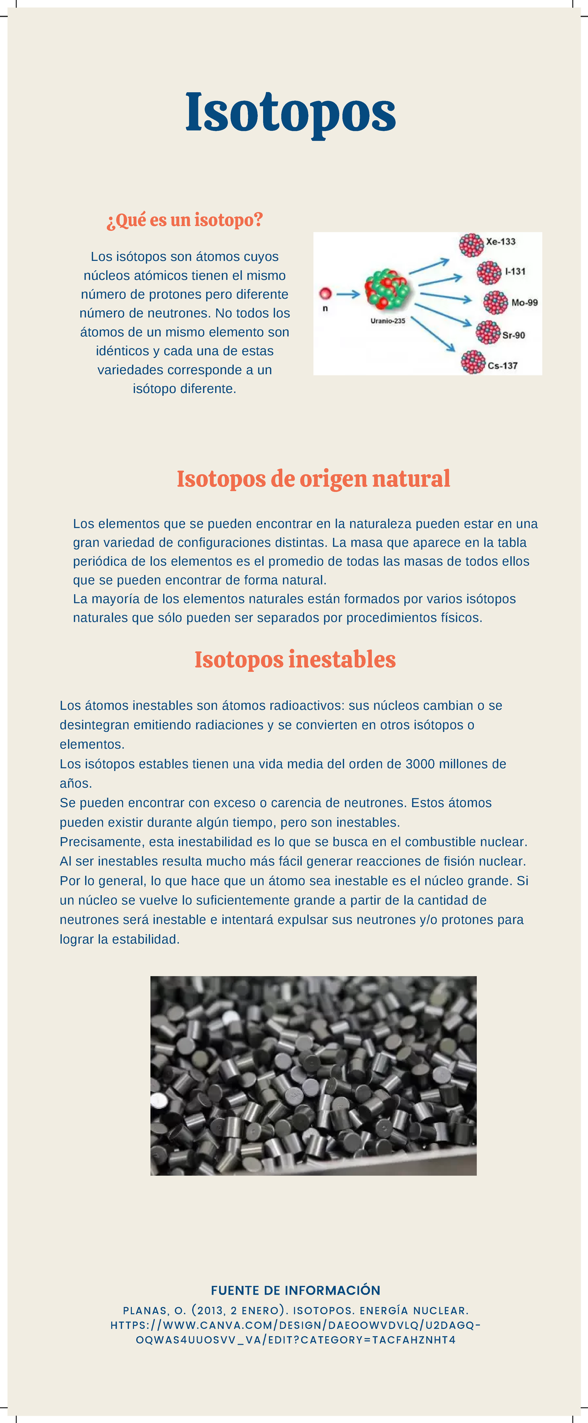 Isotopos - Trabajo - Isotopos inestables Los átomos inestables son ...