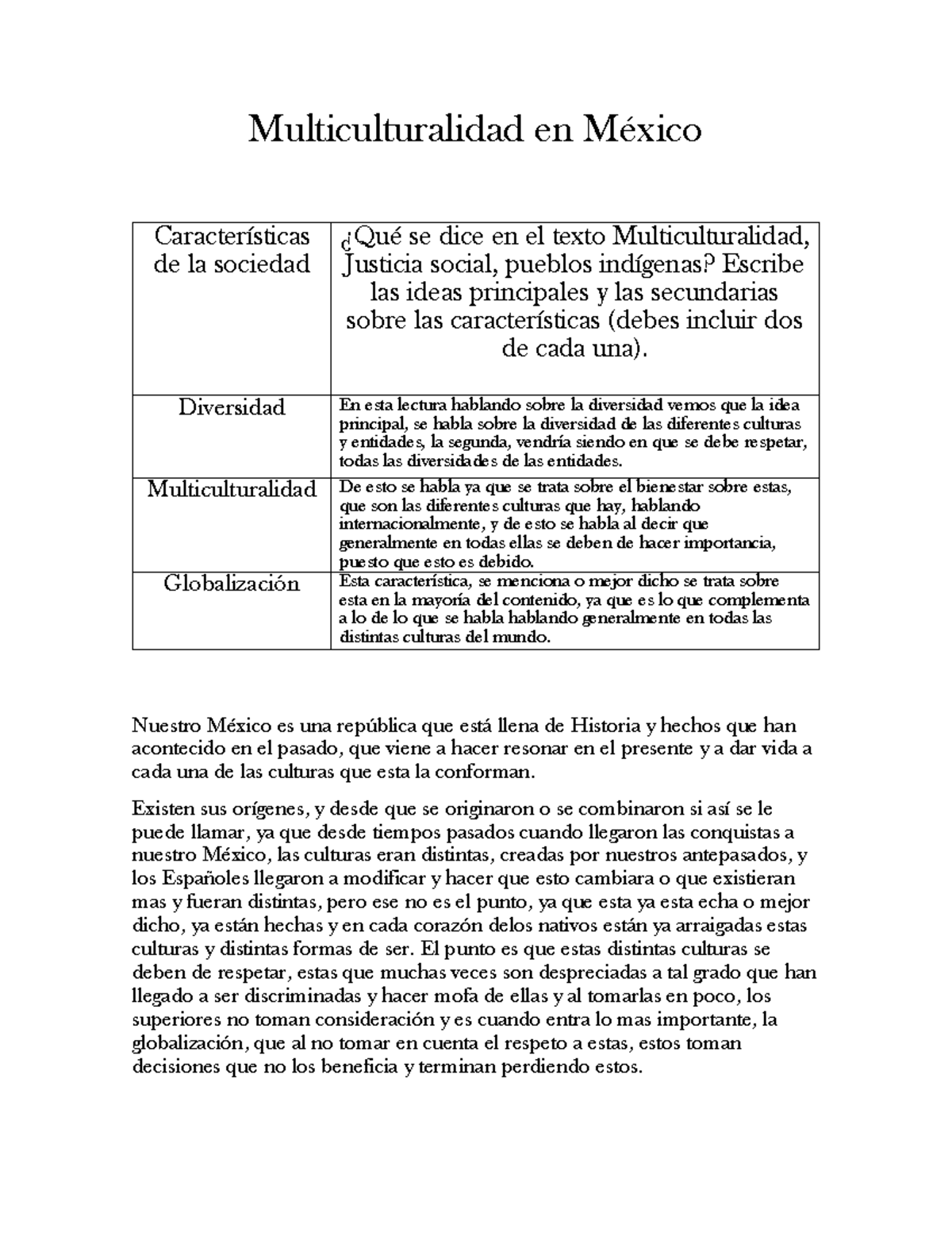 Multiculturalidad de México - Multiculturalidad en México ...