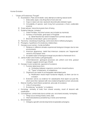 Origins of Humans Notes - Origin of the Human Society Notes 9/8/ Core ...