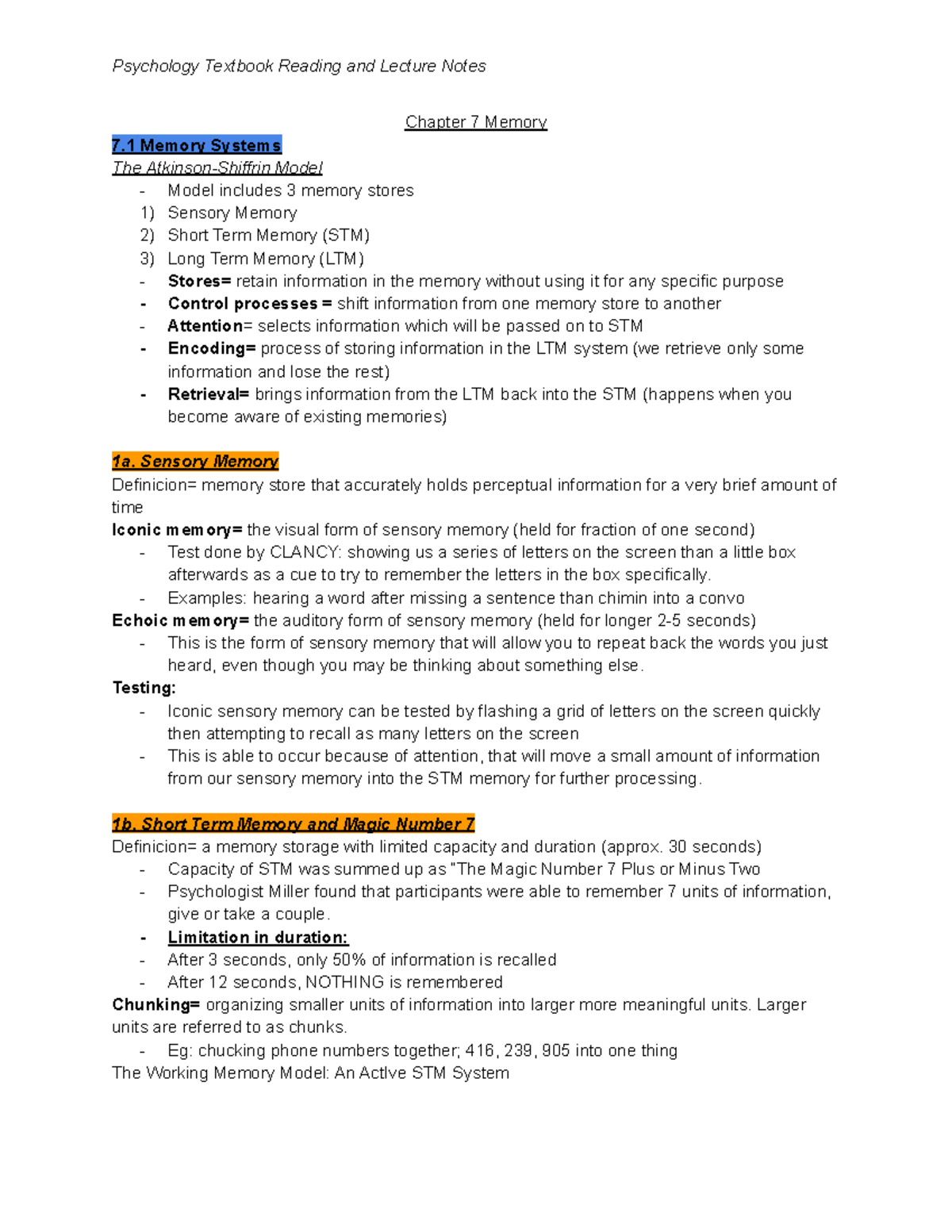 Chapter 7 Memory - Notes - Chapter 7 Memory 7 Memory Systems The ...