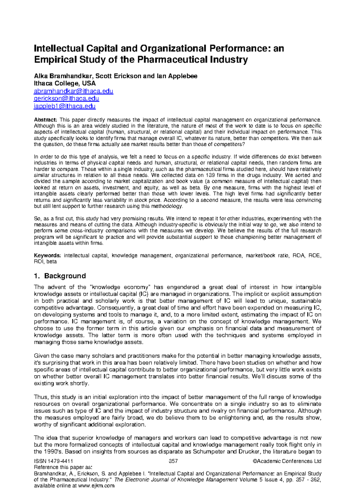 Ejkm volume 5 issue 4 article 119 - ISSN 1479-4411 357 ©Academic ...