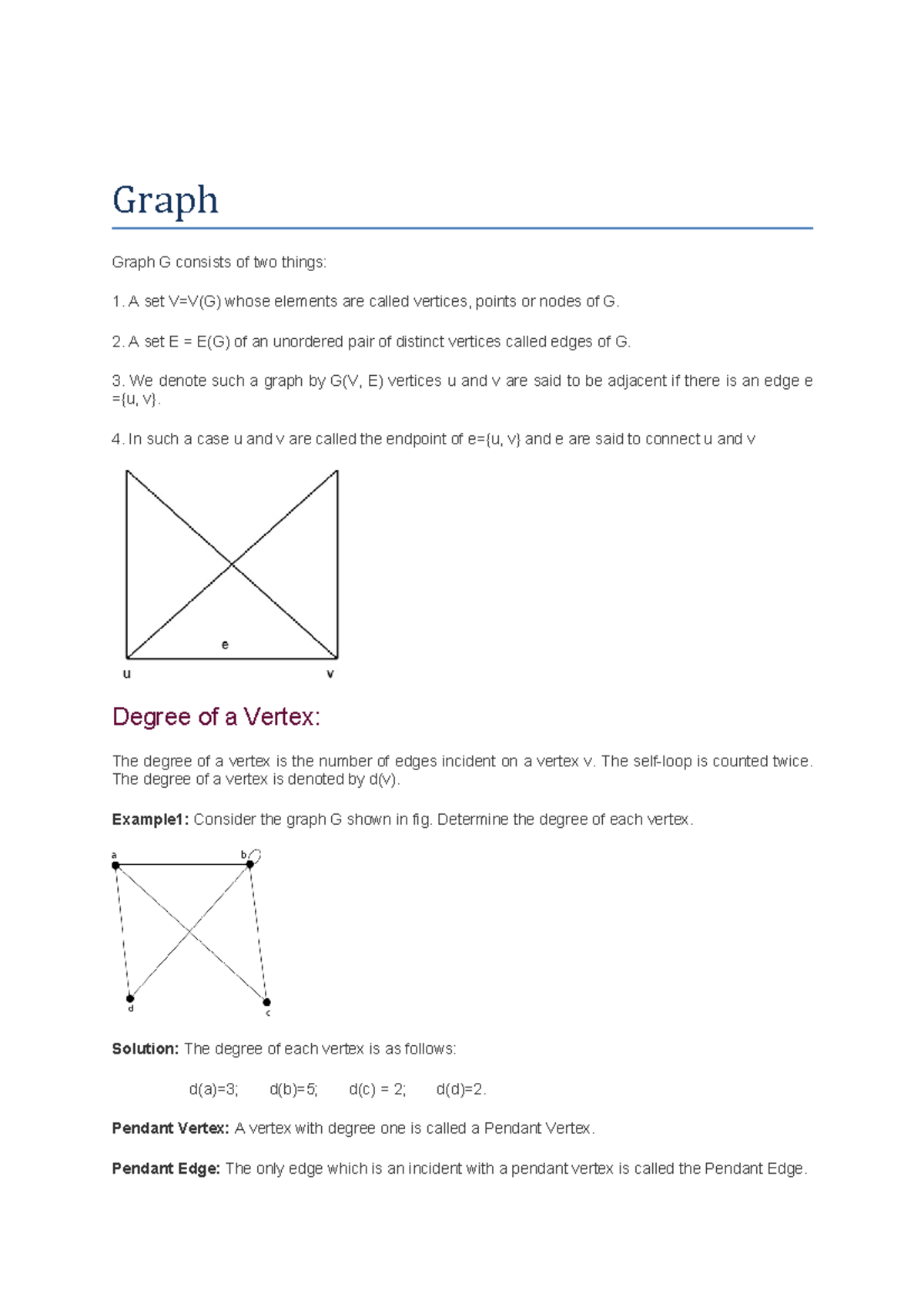 Graph and Tree part 1 - Graph Graph G consists of two things: A set V=V ...