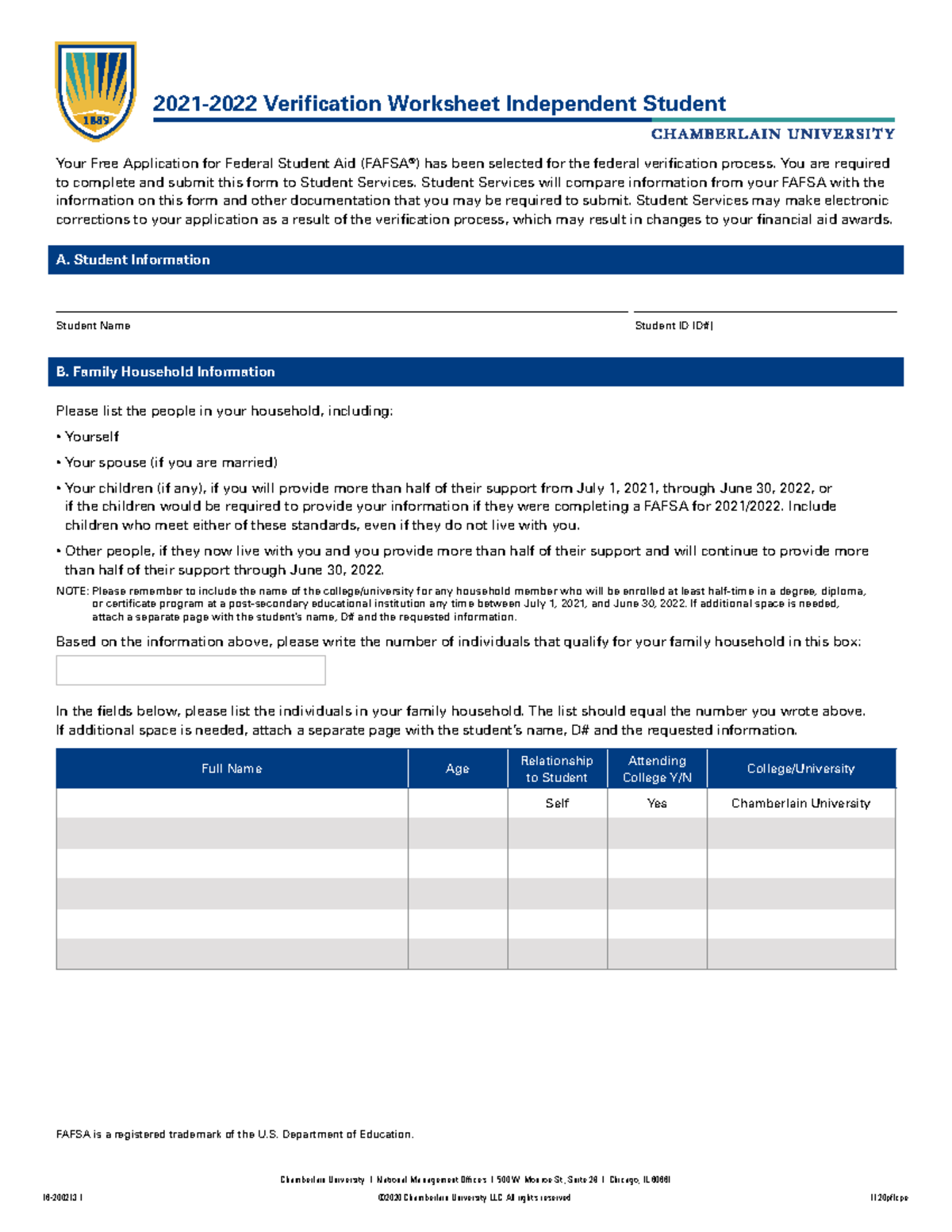 21-22 Verification Worksheet Independent 2 - 16-200213 ©2020 ...