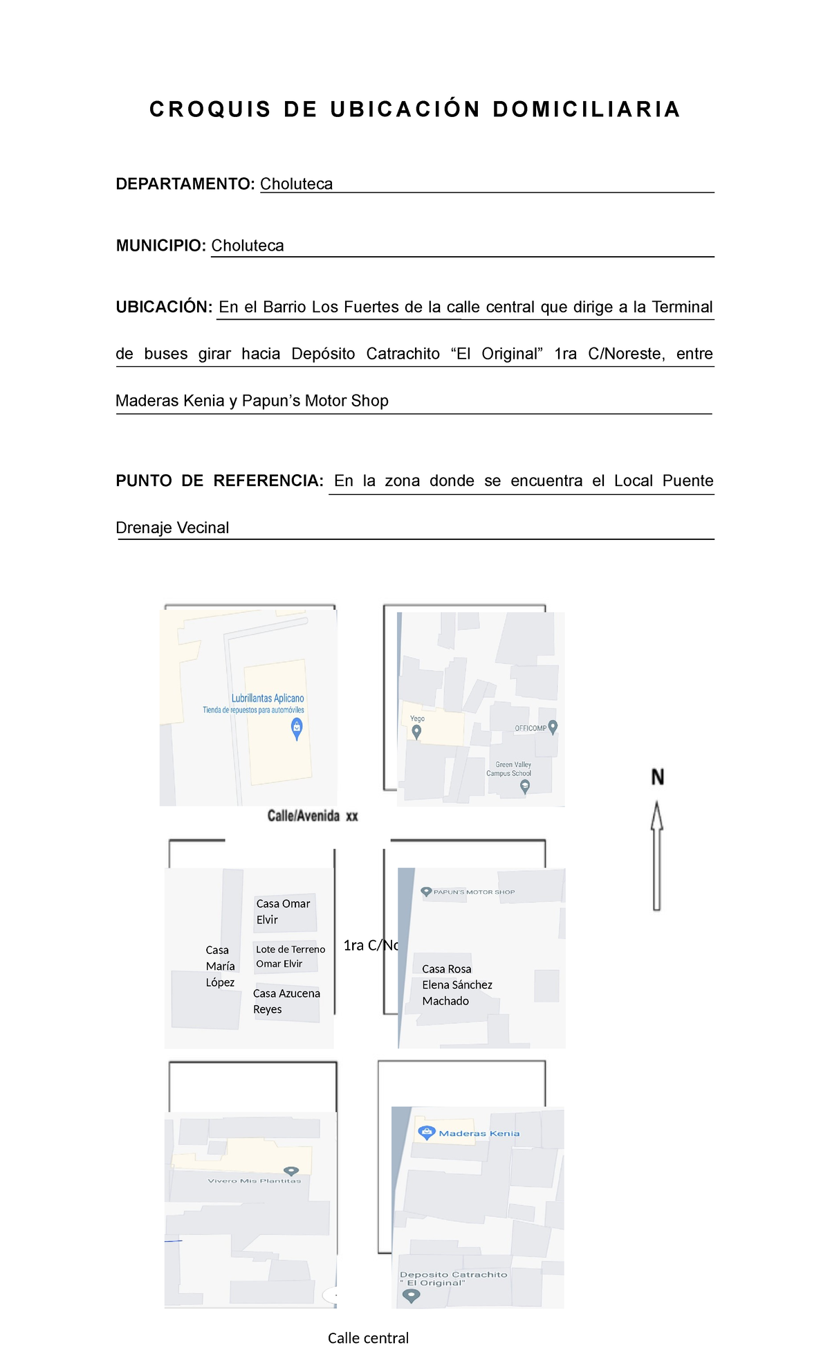 Formato Croquis - croki - C R O Q U I S D E U B I C A C I Ó N D O M I C ...