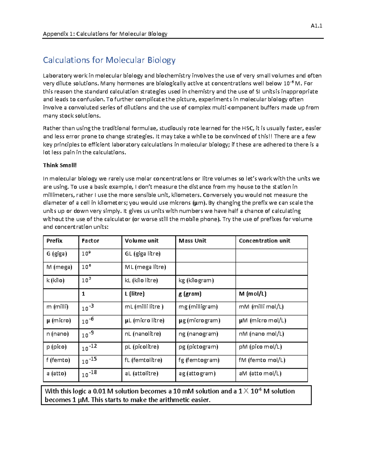 2022 Appendix 1 Calculations - Appendix 1: Calculations for Molecular ...