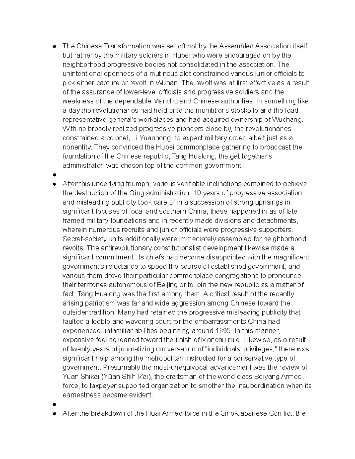 The Chinese Revolution - The Chinese Transformation was set off not by ...