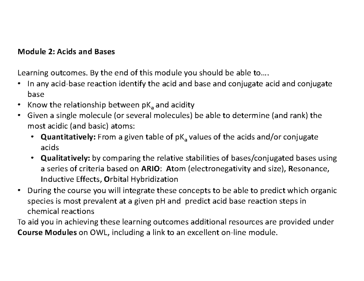 Acids And Bases Lecture Notes 2 4 Warning Tt Undefined Function 32 Warning Unimplemented