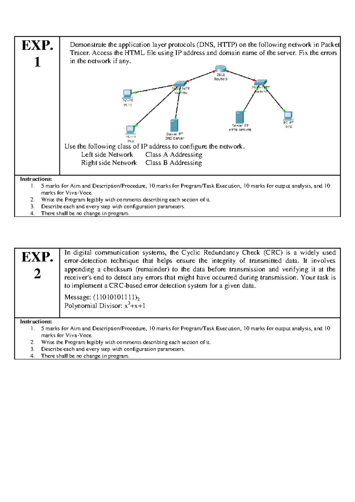 CN Lab experimets - cn lab - EXP. 1 Demonstrate the application layer protocols (DNS, HTTP) on ...