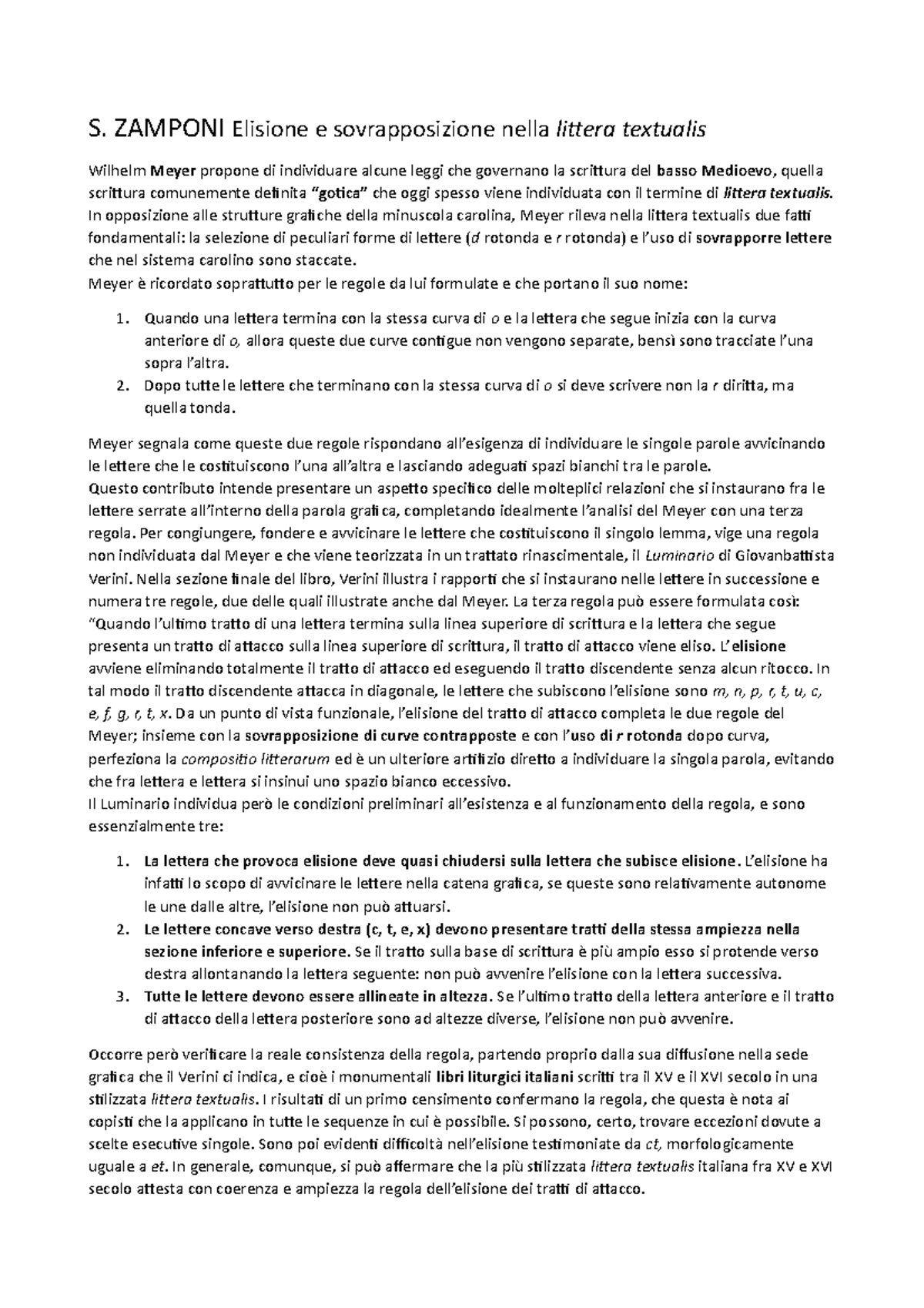 Zamponi Elisione e sovrapposizione nella littera textualis - S. ZAMPONI ...