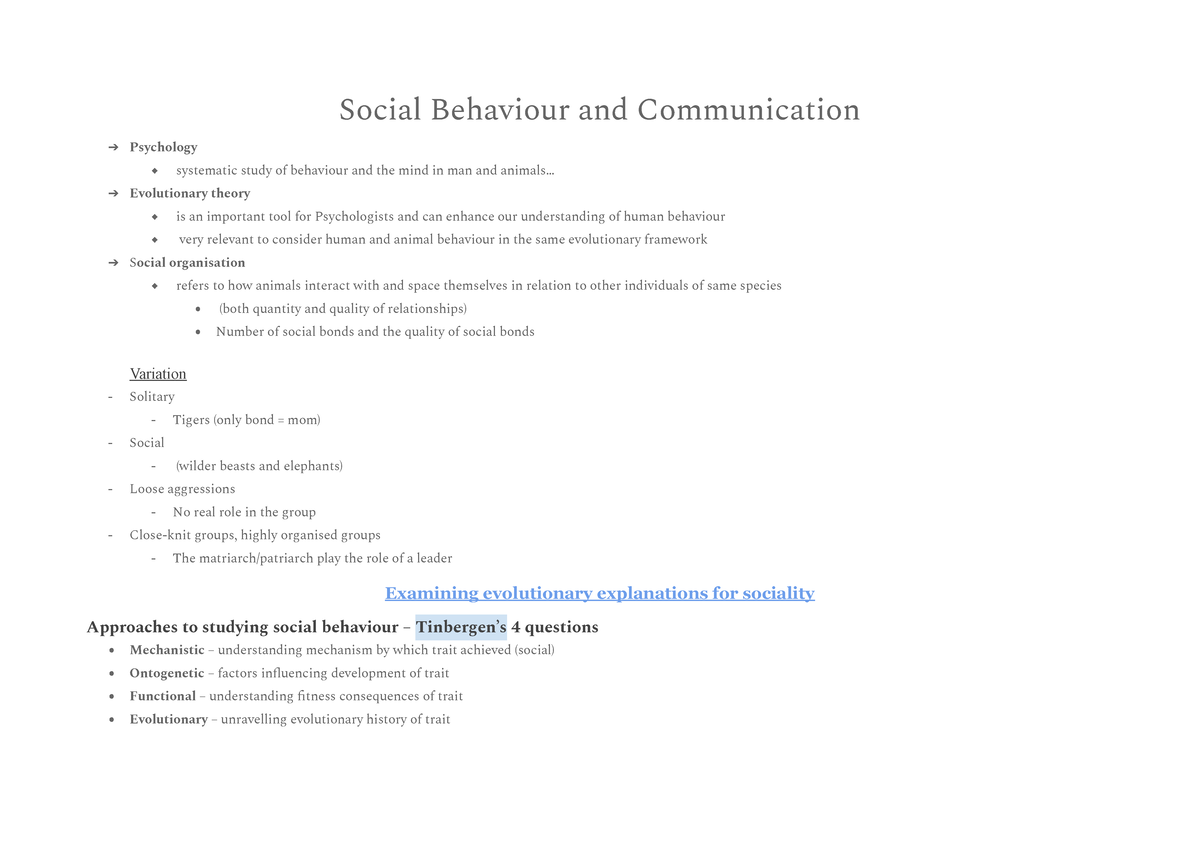 18. Social behavior and communication - Social Behaviour and ...