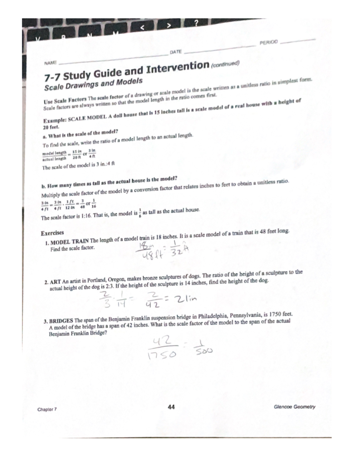 7-7 Study Guide and Intervention (continued) - Studocu