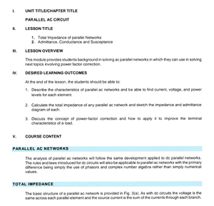 Circuit-IM2 - Learning materials for engineering - Bs Electrical Engineering - NVSU - Studocu